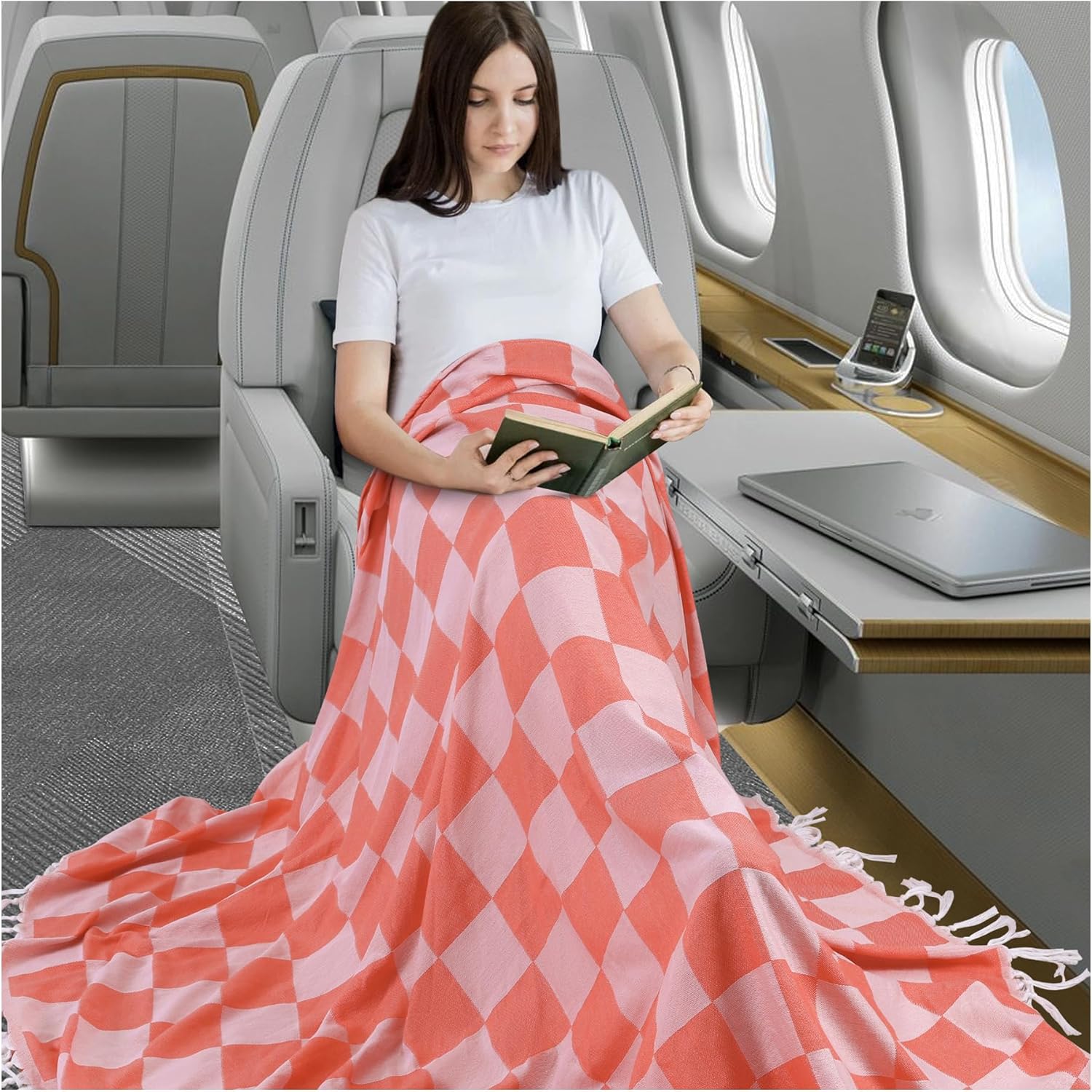 Amazon.com: Lightweight Woven Throw Blanket Large Soft Travel ...