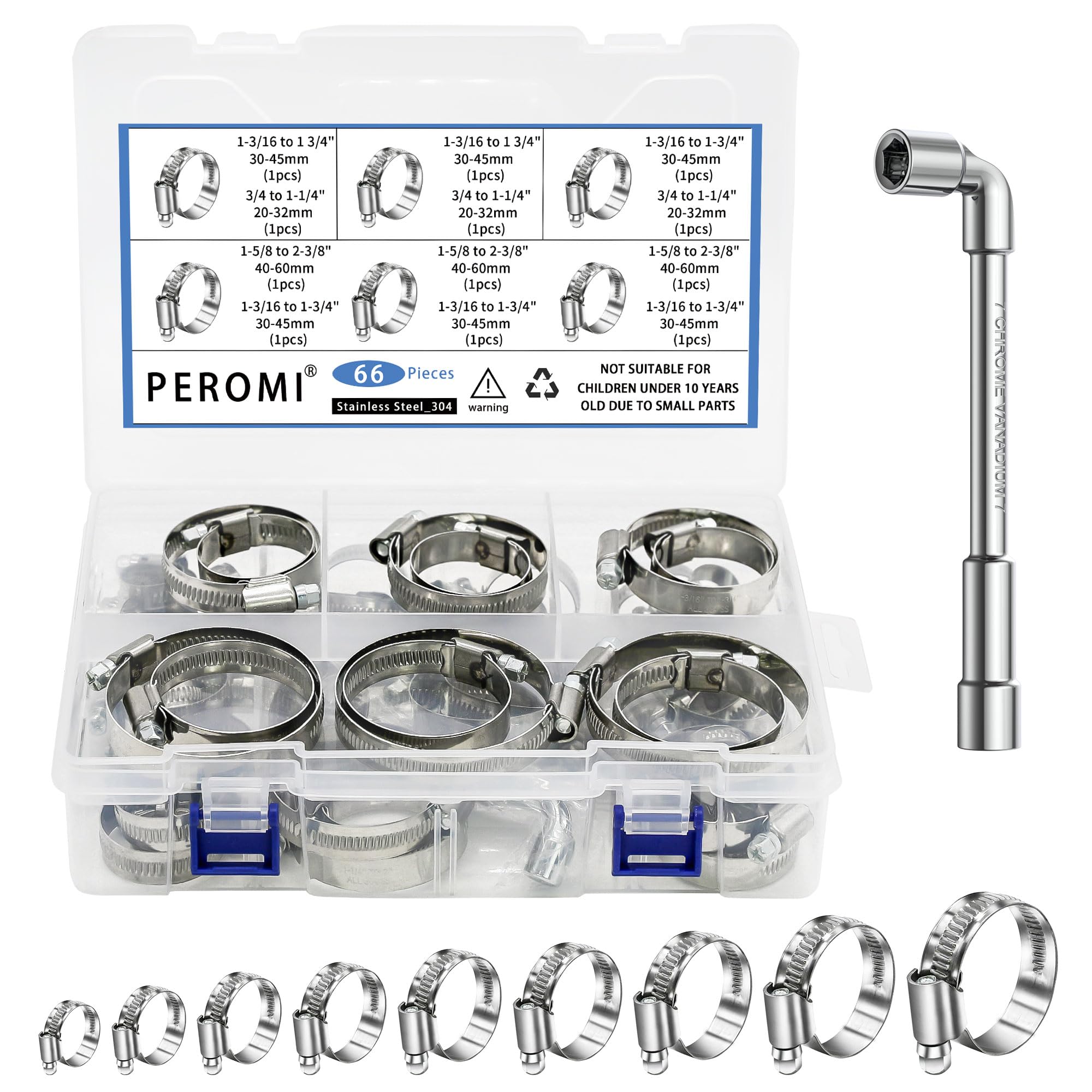 Snapklik.com : 66pcs Heavy Duty Hose Clamps Set