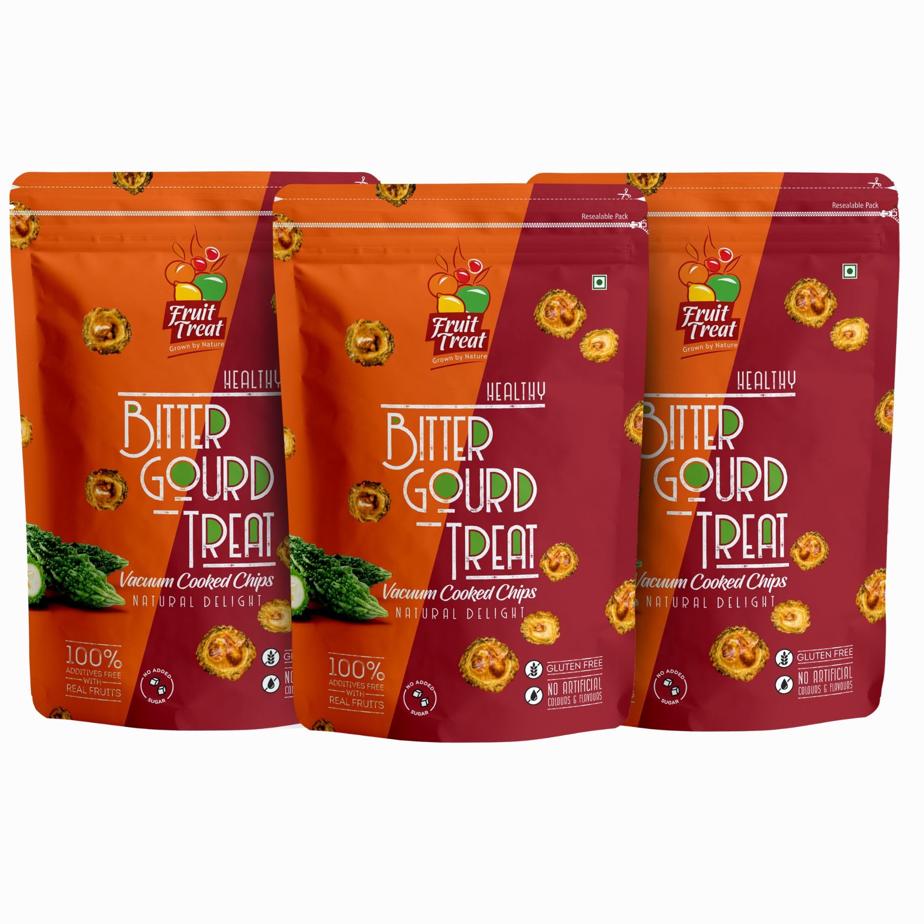 FruitTreat Bitter Gourd Fresh Chips-Healthy Vacuum Fried Snacks (60 ...