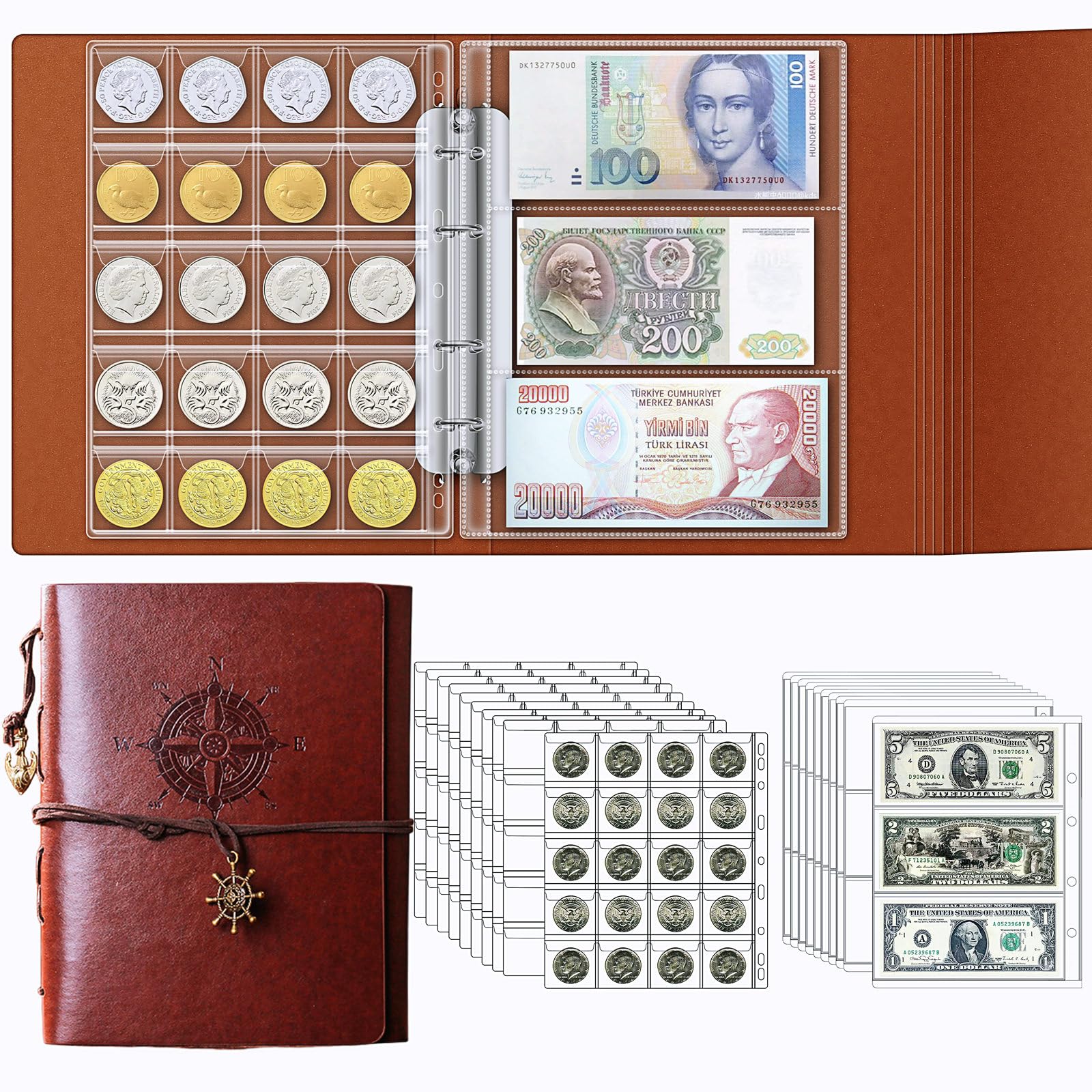 Amazon.com: Ettonsun Coin Collection Book Holder for Collectors, 200 ...