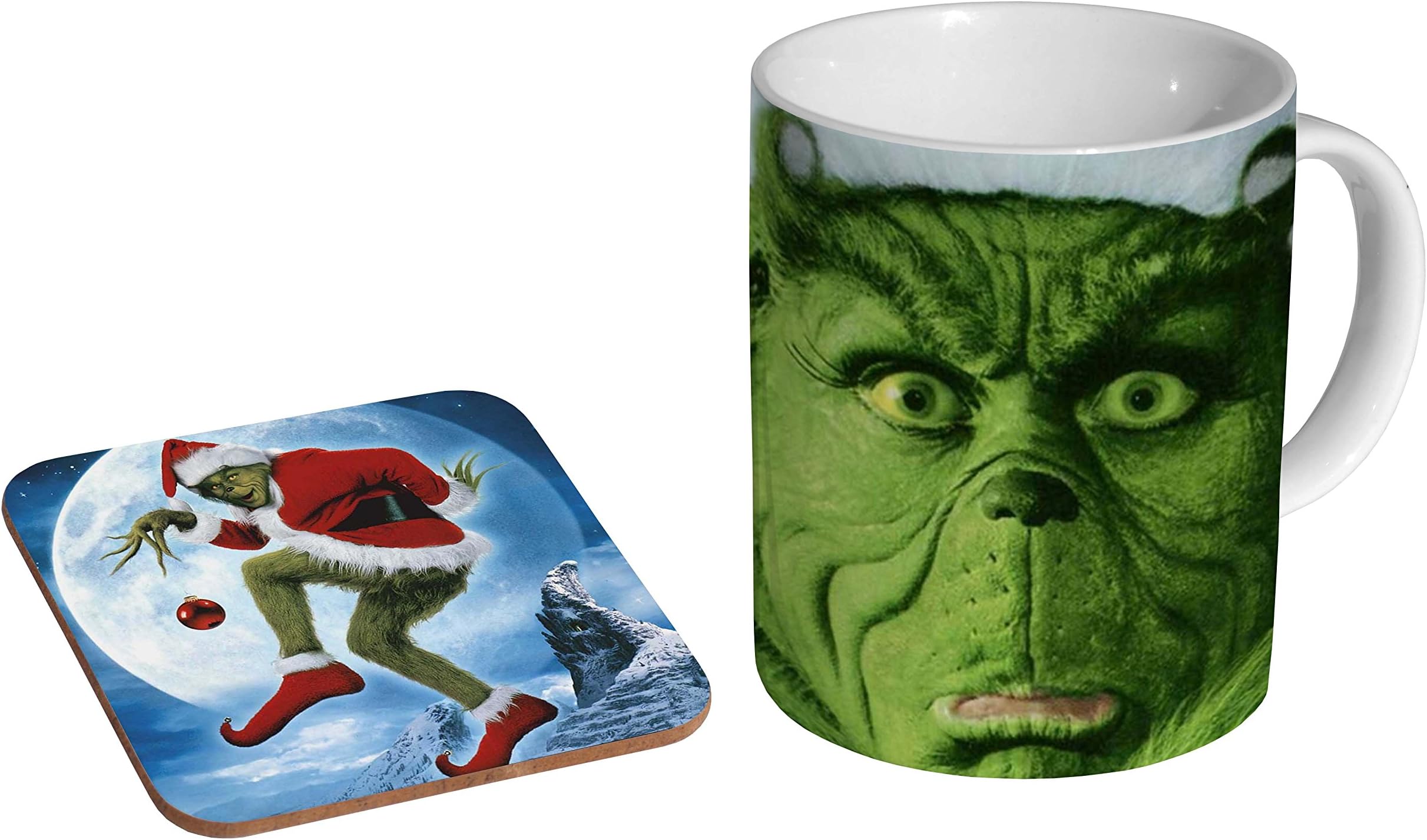 The Grinch 3D Face Mug Dr Seuss Tea Coffee Novelty Cup Gift gift set ...