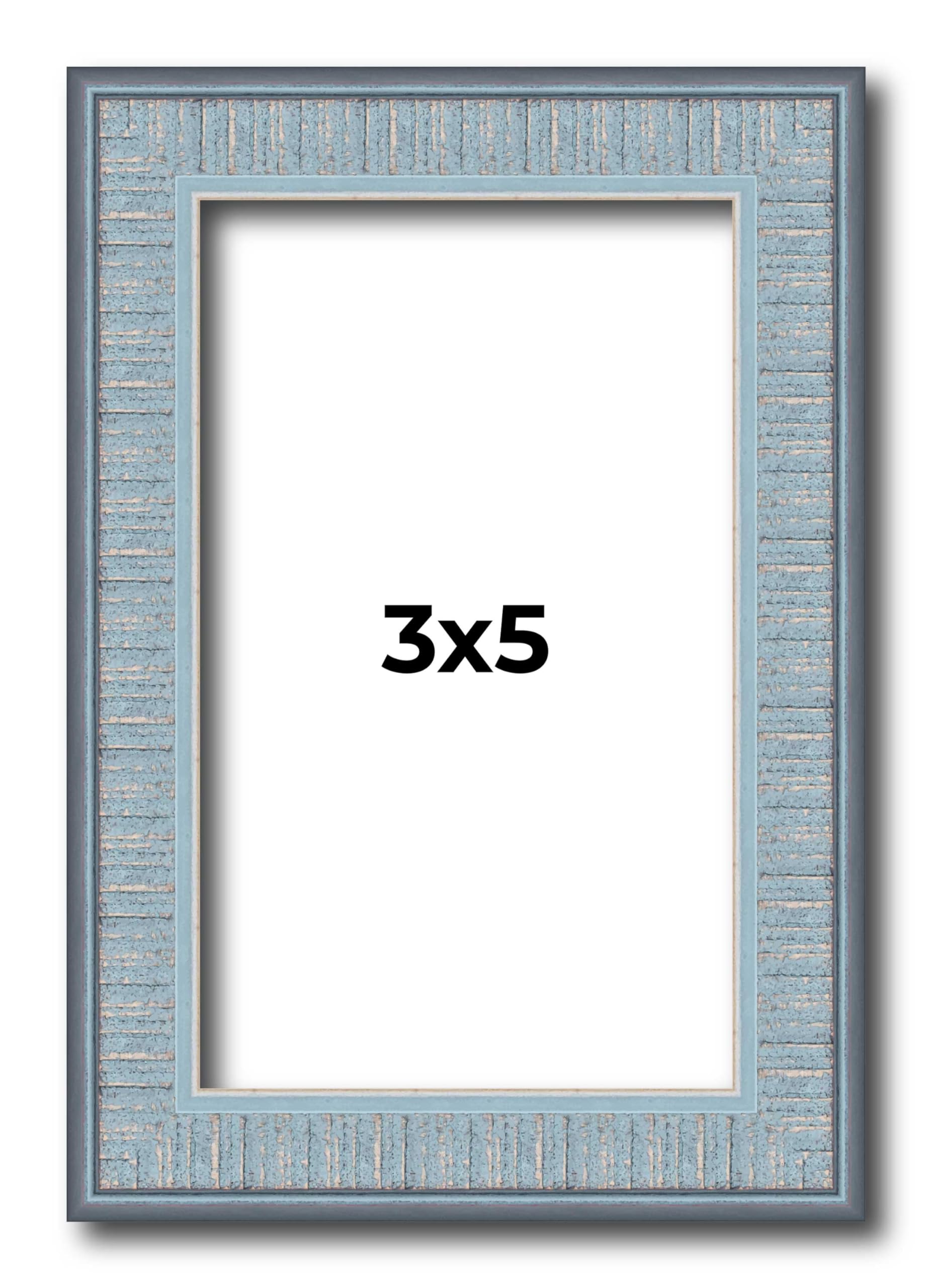 Amazon.com - 3x5 Frame Blue Scuffed Farm Board Solid Wood Picture Frame ...