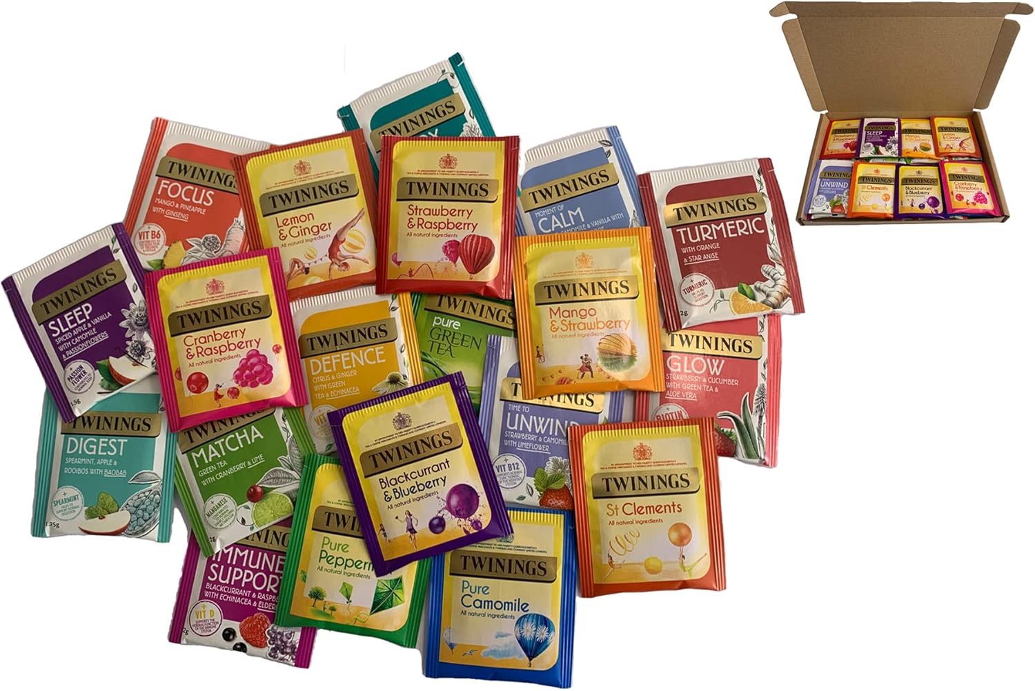 40 Twinings Teas Selection Box Gift Set - 20 Different Flavours Mixed ...