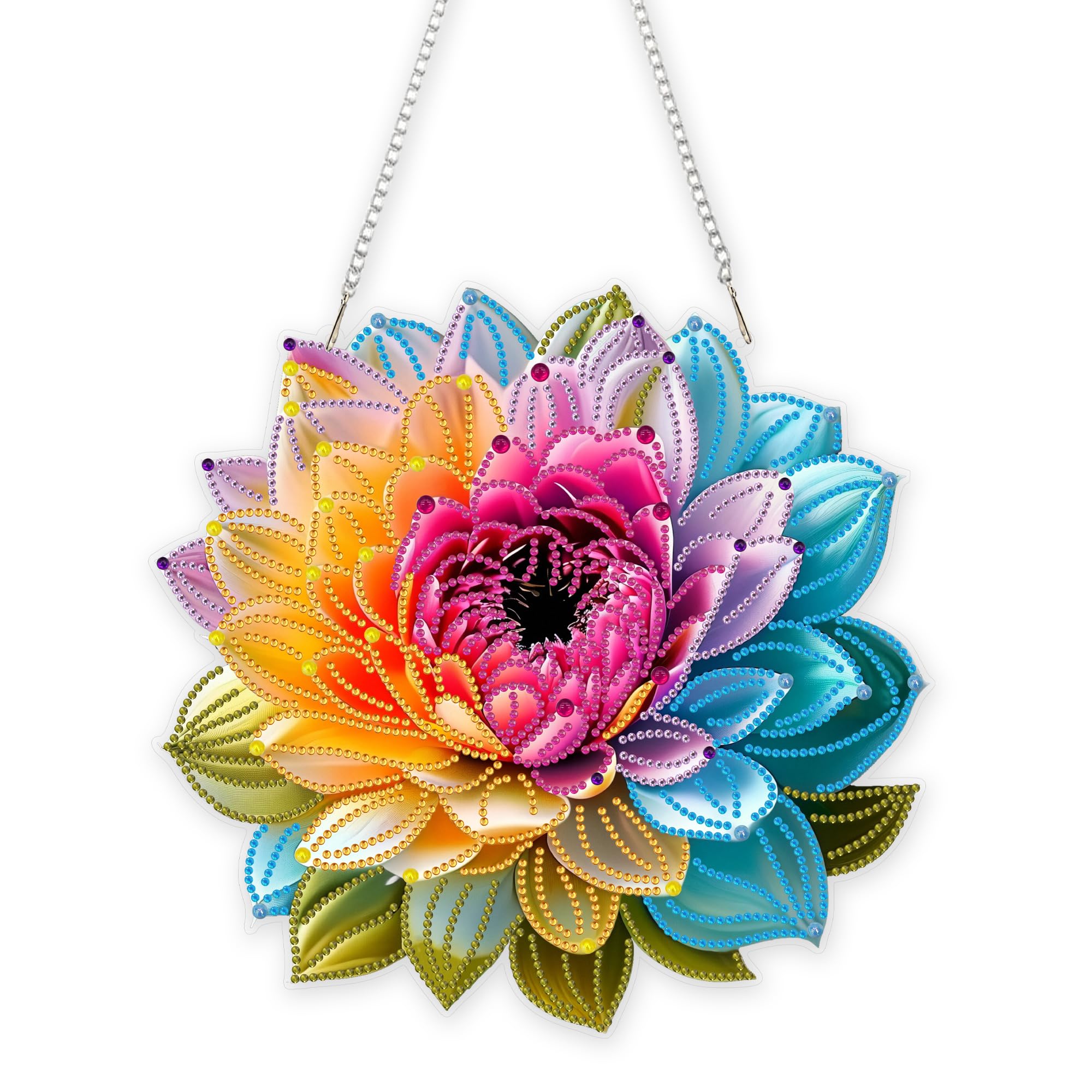 Eiflow DIY Flower Diamond Art Painting Hanging Ornament Kit, Acrylic ...