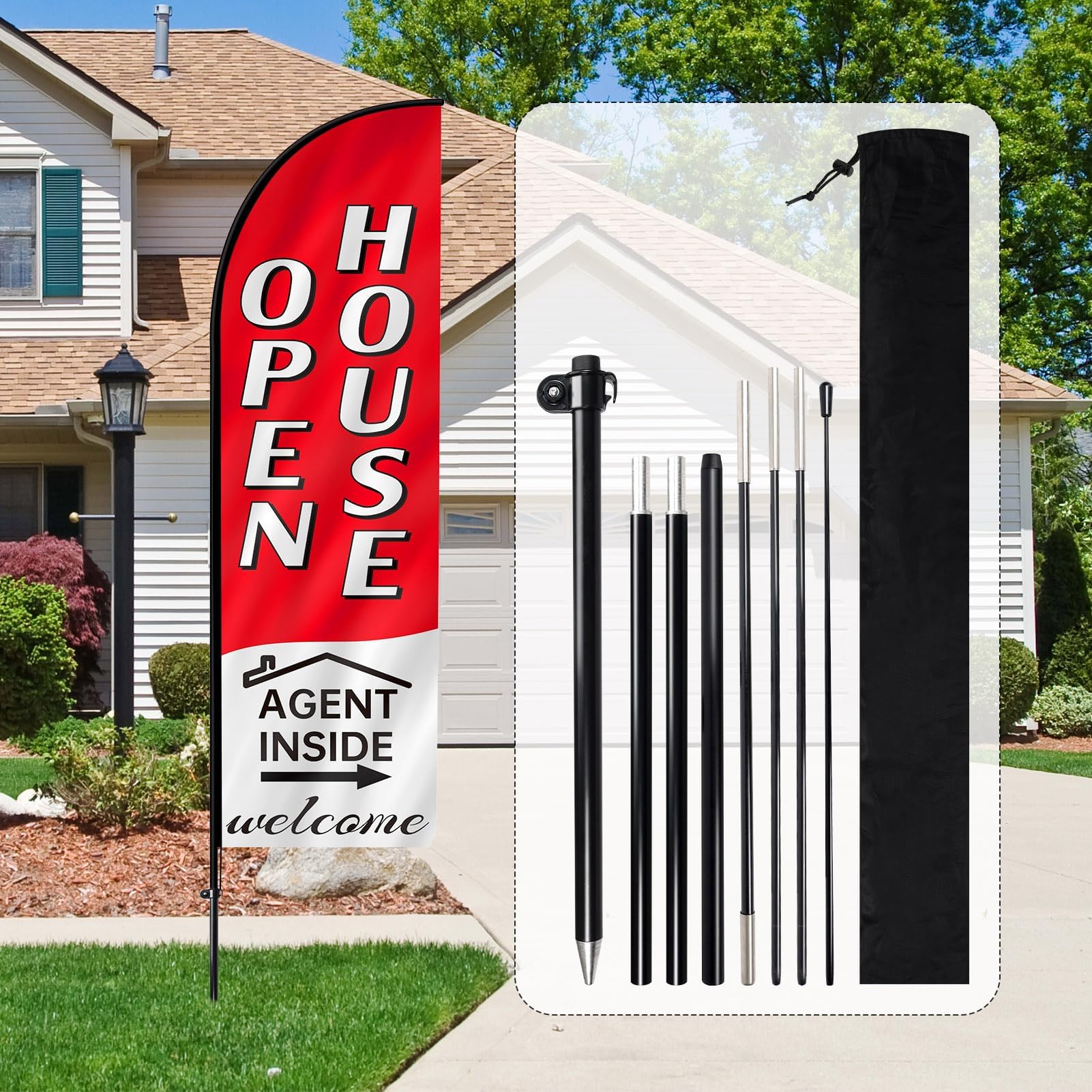Amazon.com : 7.9FT Open House Signs for Real Estate Agents,Swooper Open ...
