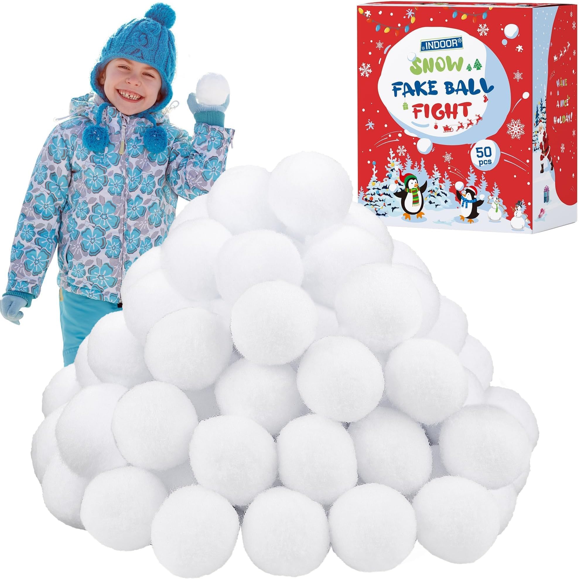 Amazon.com: Fovths 50 Pack Snow Toy Ball for Kids 2 Inch Artificial ...