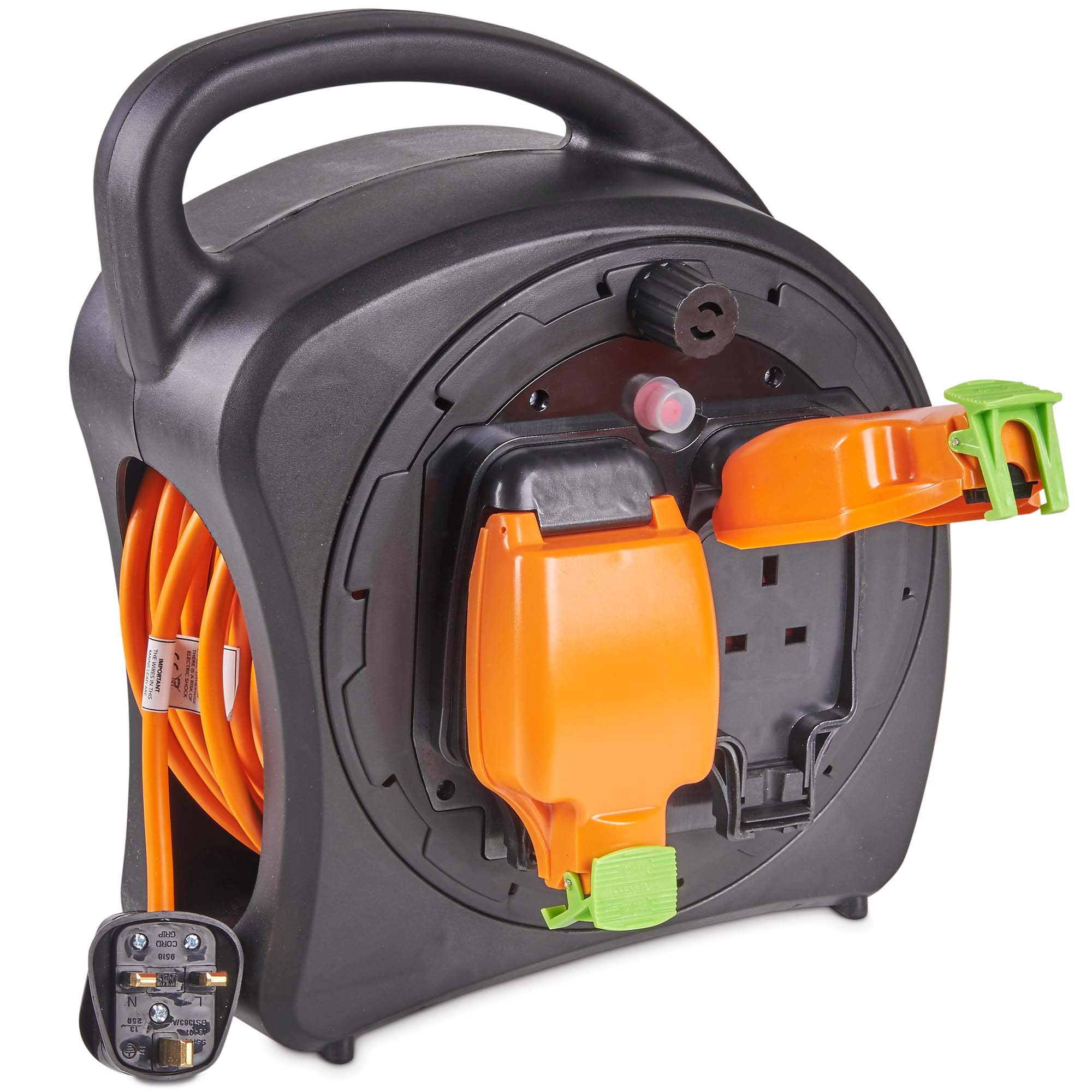 Extension Cord Reel Wheel Portable Roll Up Heavy Duty Eveready 4