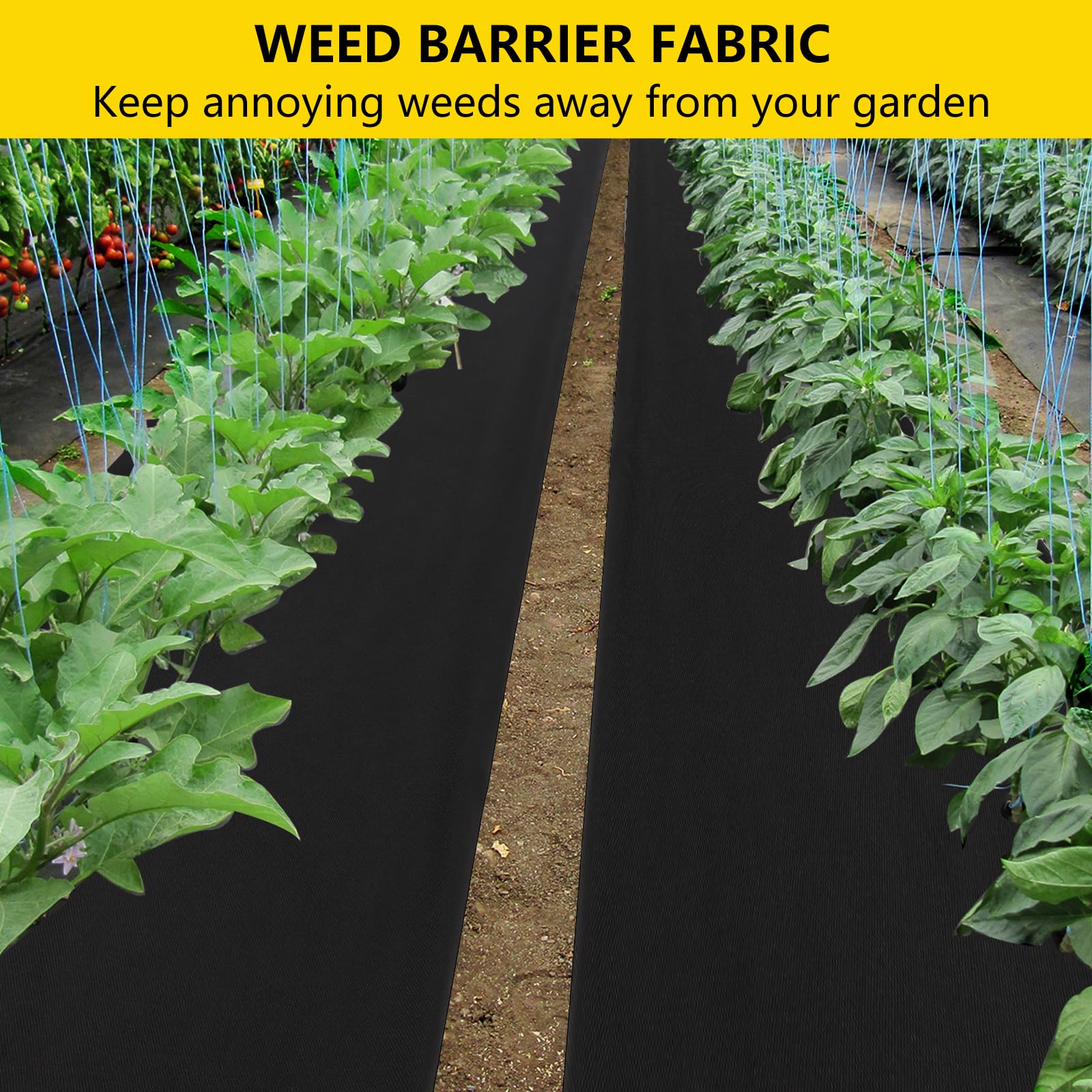 Snapklik.com : 6 Ft X300 Ft Weed Barrier Landscape Fabric, Premium Non ...