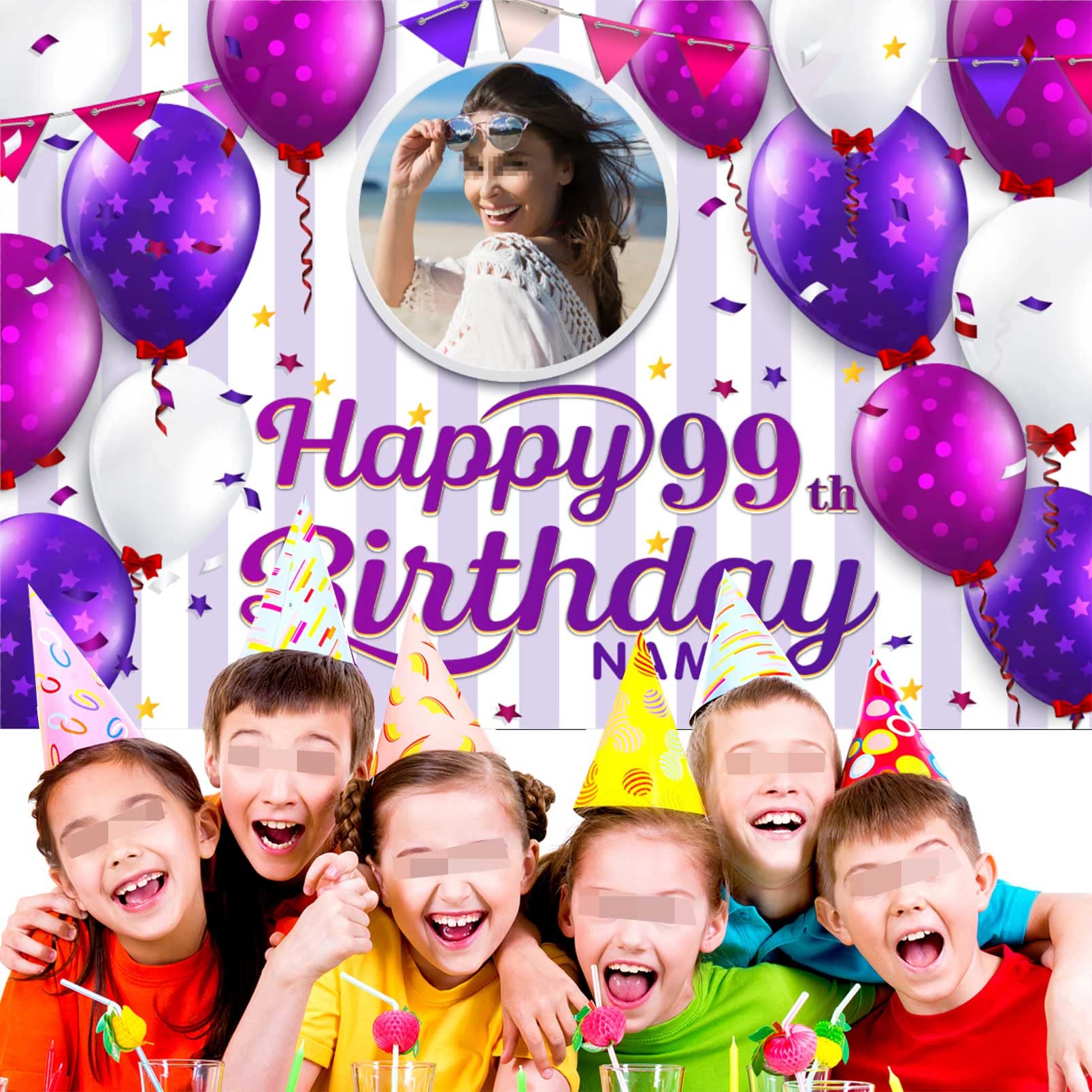 Snapklik.com : Custom Happy 99th Birthday Decoration Banner ...
