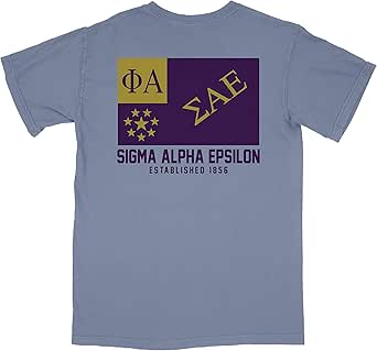 Sigma Alpha Epsilon Fraternity Flag Comfort Colors Shirt | Amazon.com