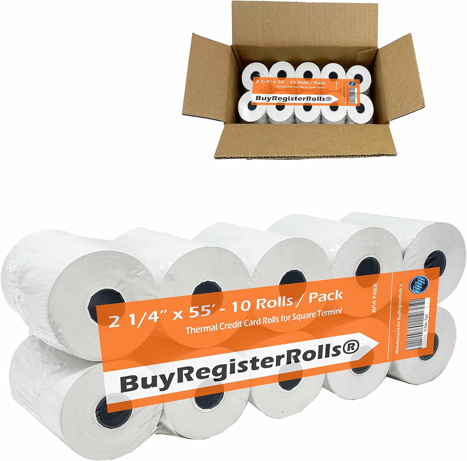 Receipt Paper Roll For Square Terminal Credit Card Machine 2 1 4 X 55 10 Rolls 48 GSM Paper receipt-paper-roll-for-square-terminal-credit-card-machine-2-1-4-x-55-10-rolls-48-gsm-paper