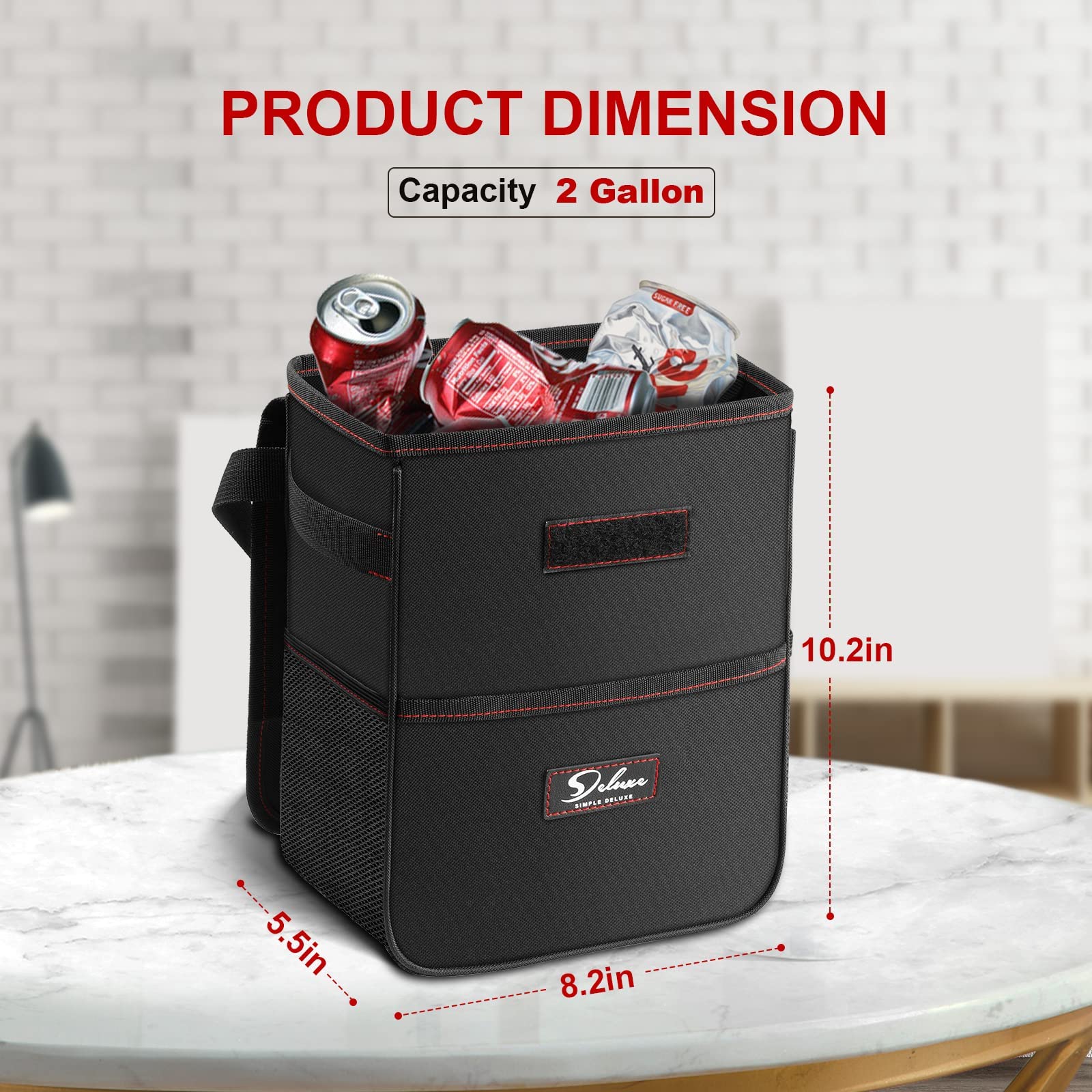 Snapklik.com : Simple Deluxe 2-Piece Car Trash Can Kit, Multipurpose ...