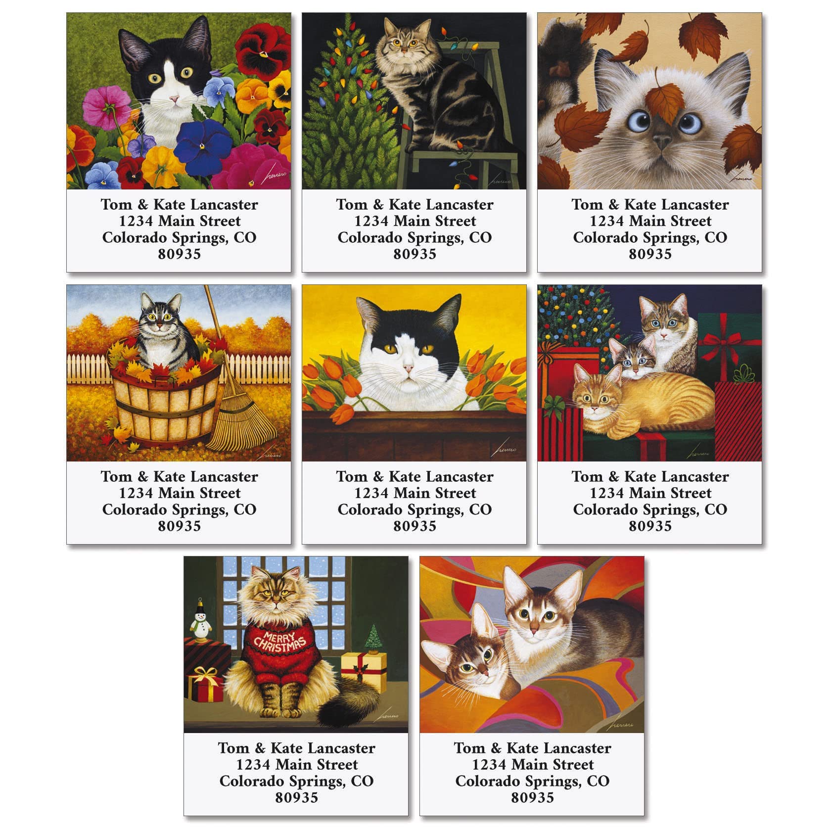 Amazon.com : All Occasions Cat Personalized Return Address Labels — 8 ...