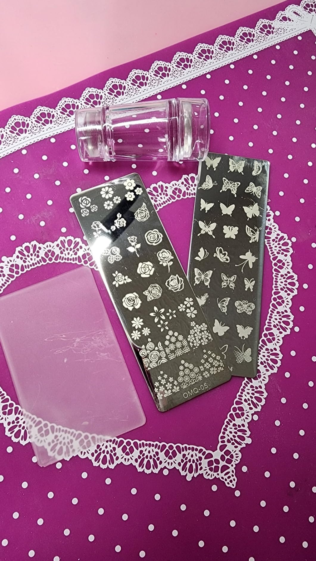 Amazon.com: French Tip Tool - Nail Art Stamper with 2 Pcs French Nail ...