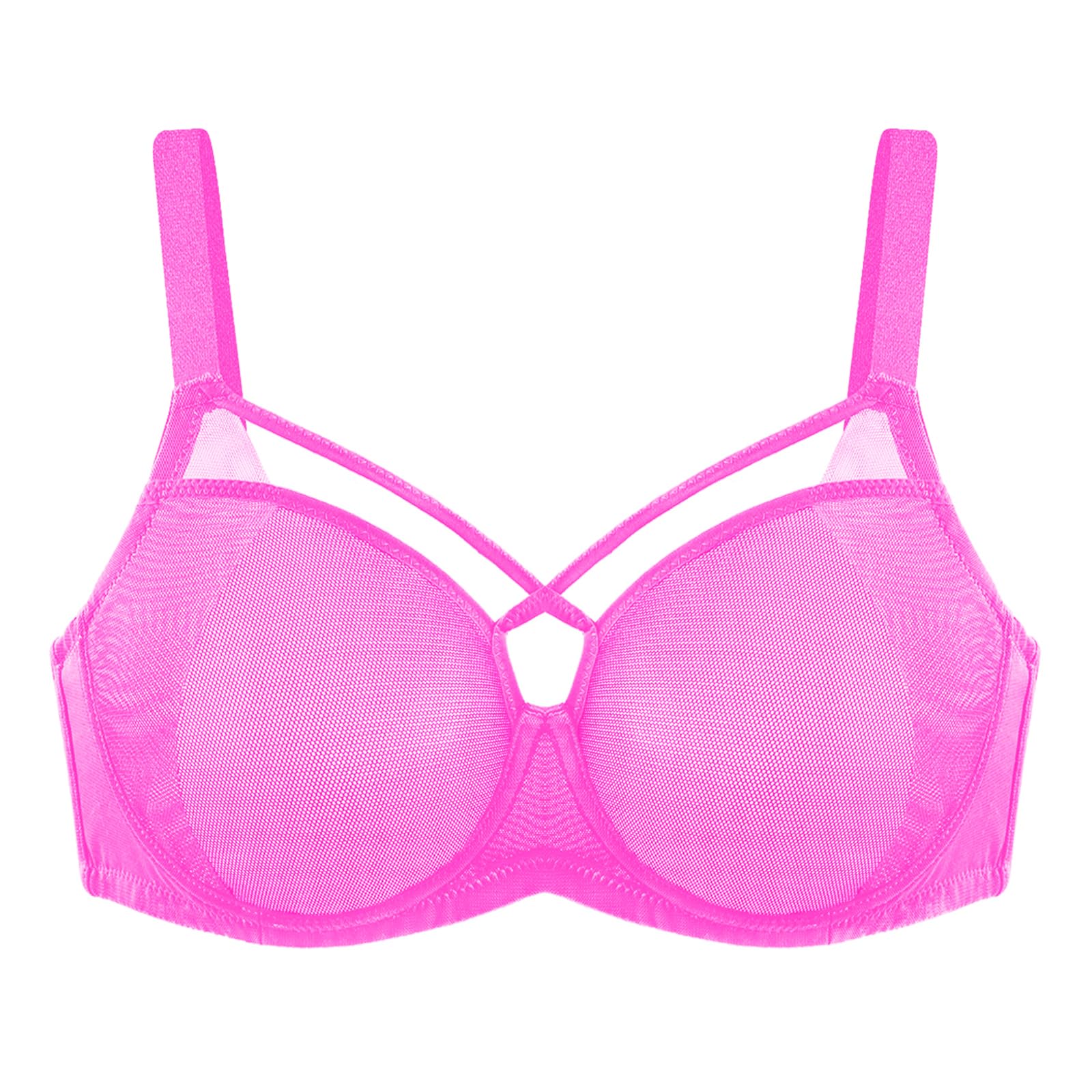Snapklik.com : Women Sheer Mesh Bra, Plus Size Minimizer Bras Underwire ...