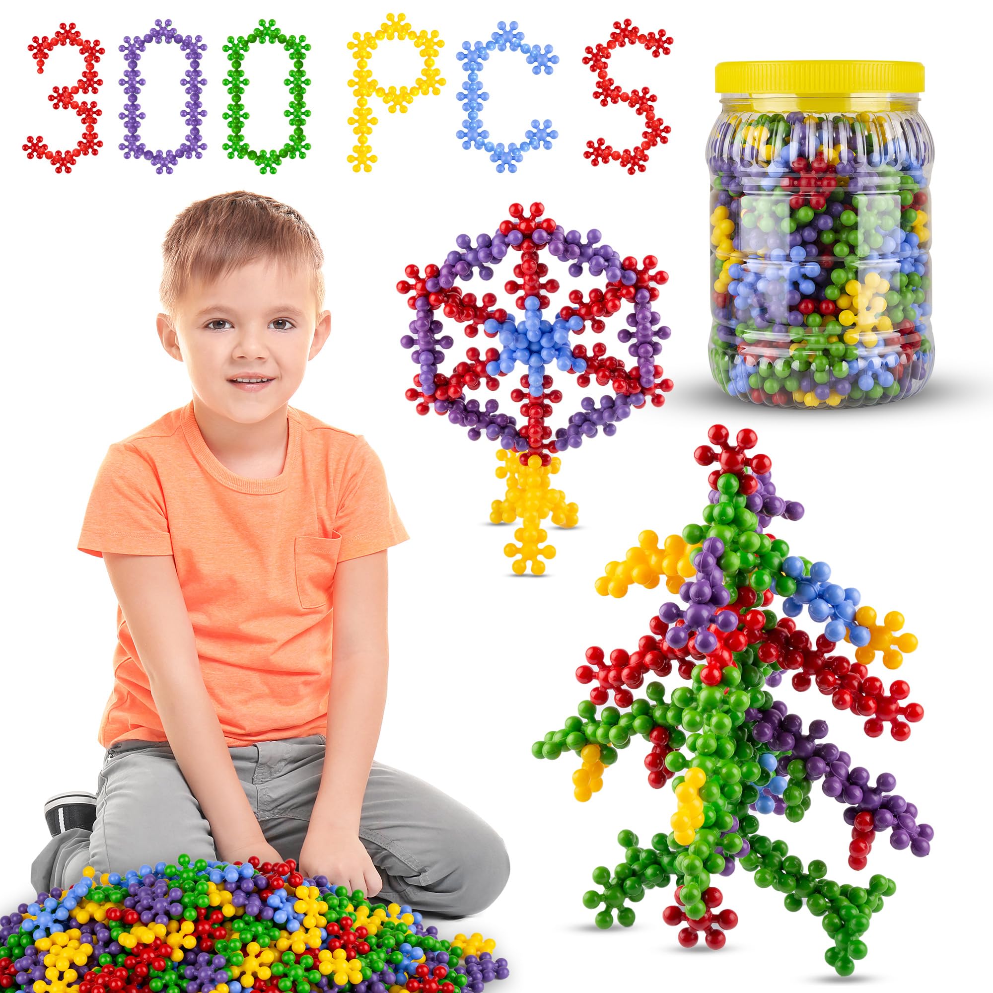 Amazon.com: thinkmaster 300 Pieces Interlocking Building Blocks STEM ...