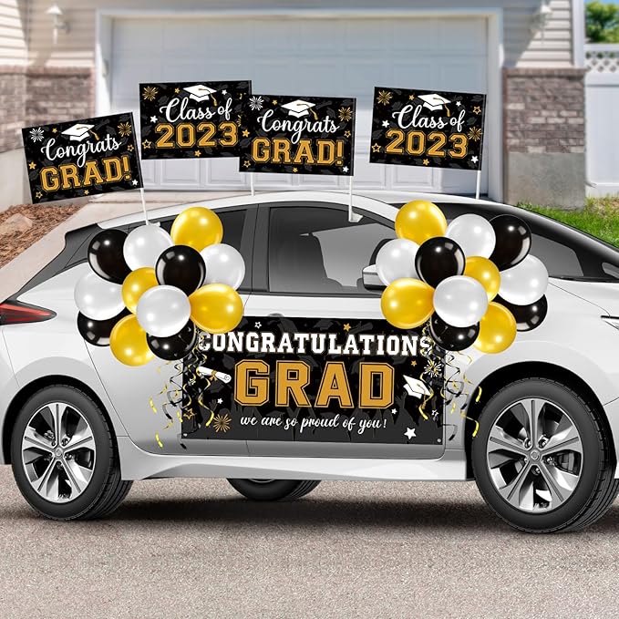 Amazon.com: 45 Pieces Graduation Car Parade Decorations Class of 2024 ...