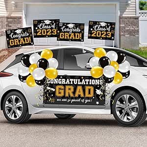 Amazon.com: 45 Pieces Graduation Car Parade Decorations Class of 2024 ...