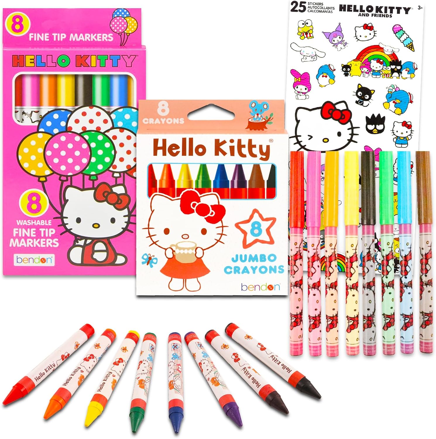 Amazon.com: Hello Kitty Coloring Set for Girls - Bundle with 8 Hello ...