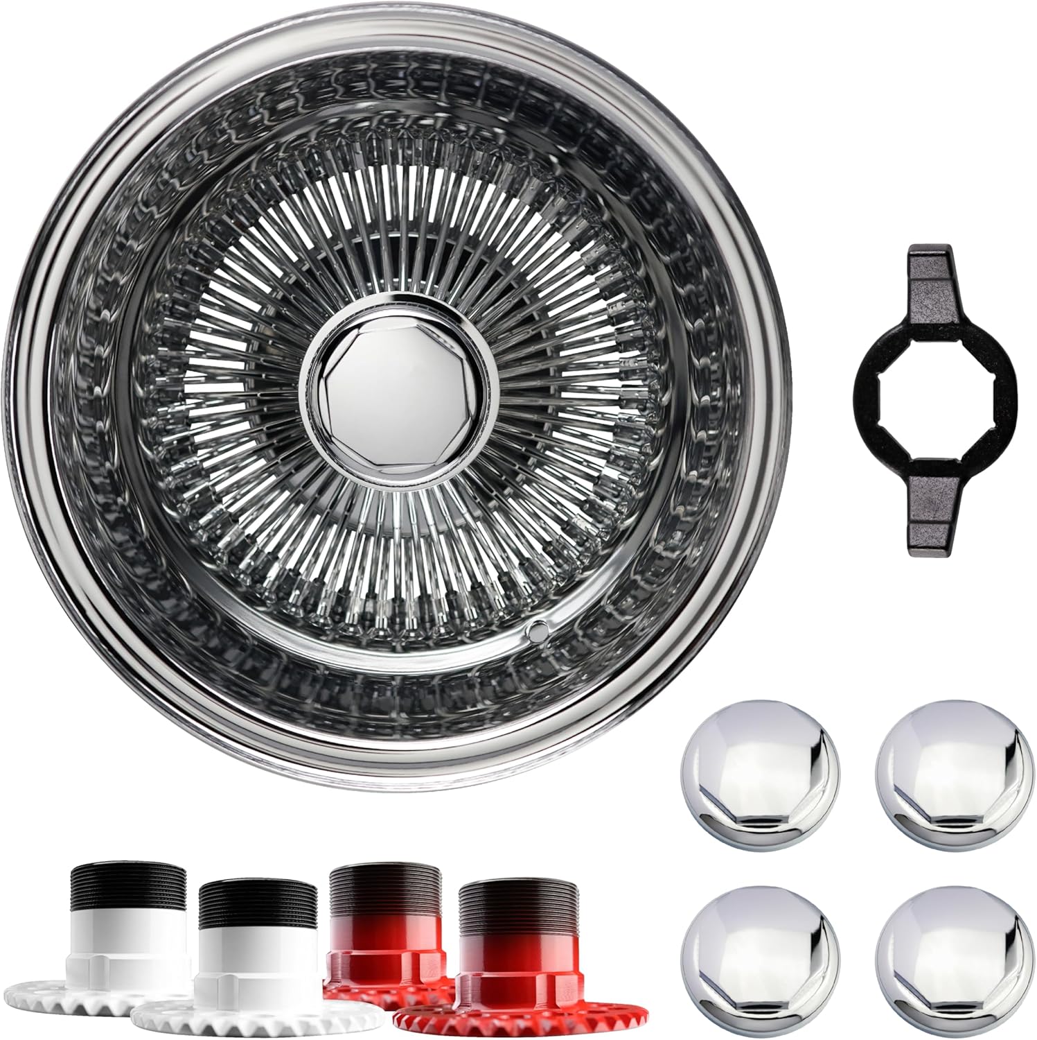 Amazon.com: British Wire Wheel 13x7 Reverse 100 Spoke Straight Lace ...