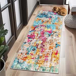 2x6 Runner Rugs Washable, Modern Abstract Kitchen Runners Rug for ...