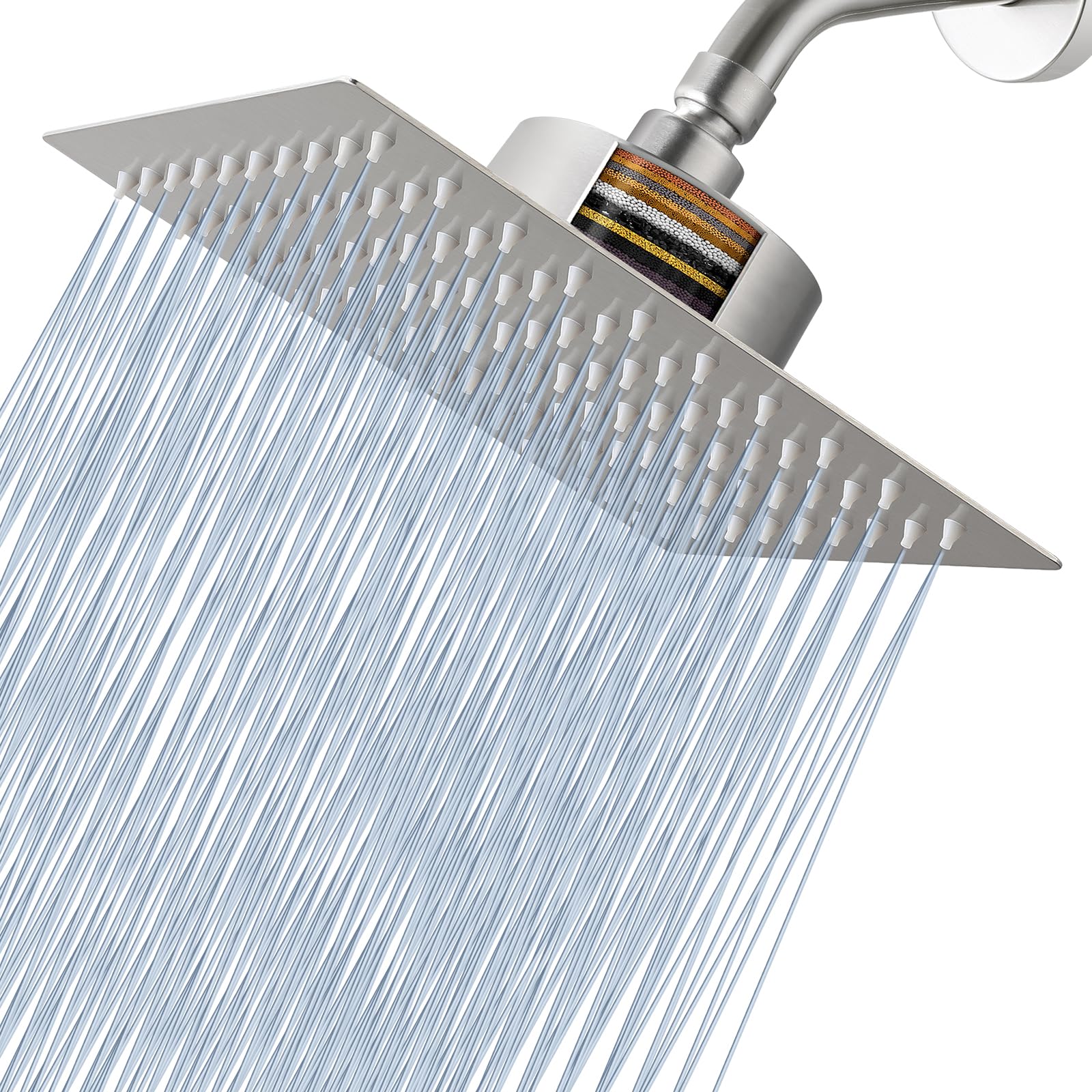 Voolan Rain Shower Head with Filtered - High Flow Large Rainfall Shower ...