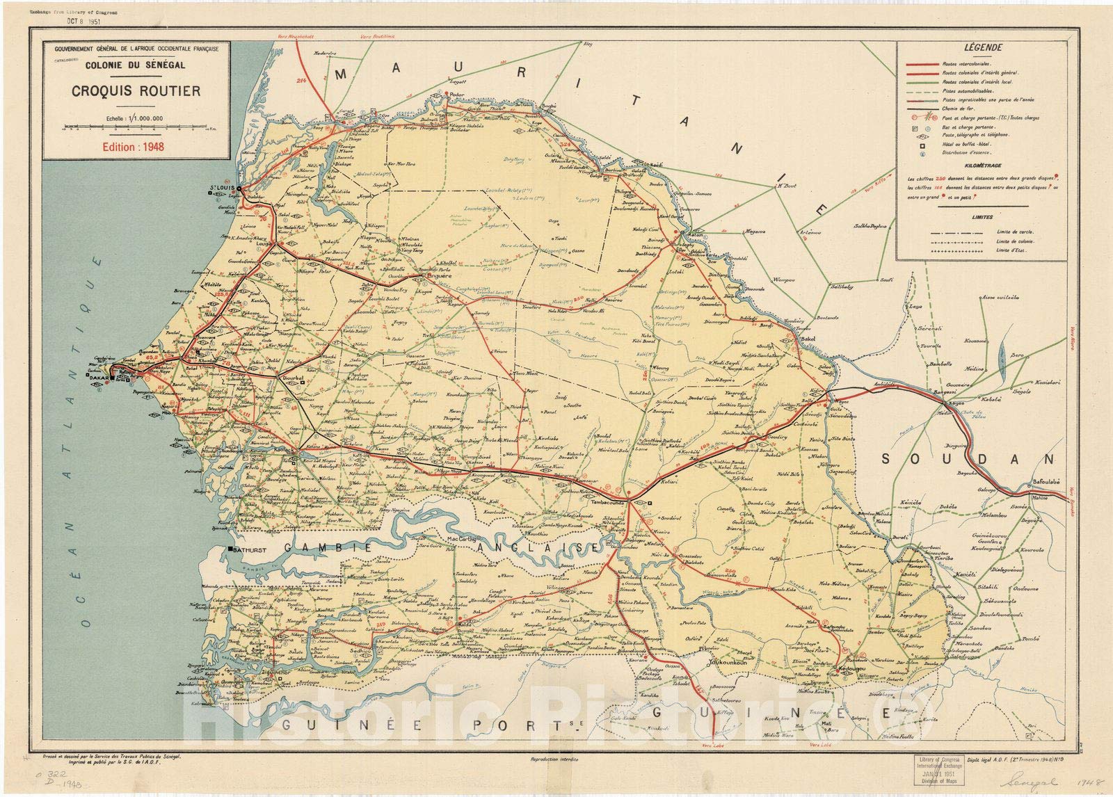 Buy Historic Pictoric : Senegal 1948, Colonie du Senegal, Croquis ...