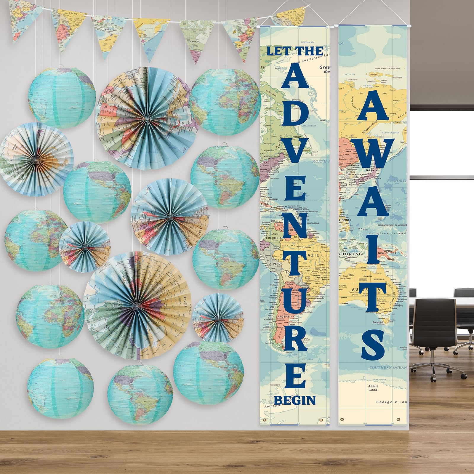 Snapklik.com : 20 Pcs Globe Map Classroom Decorations Travel Party ...