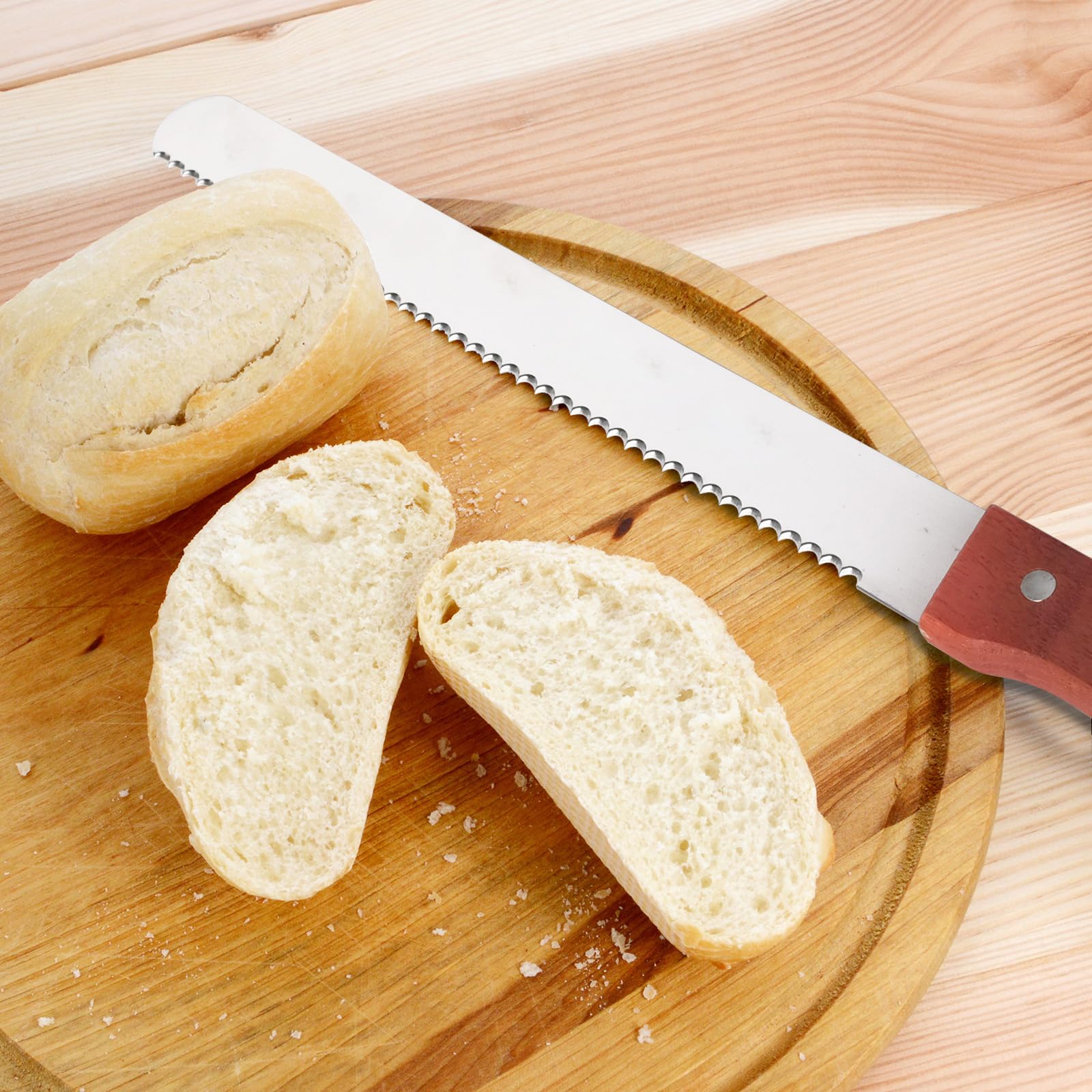 Snapklik.com : HTBMALL Bread Knife, Stainless Steel Serrated Bread ...