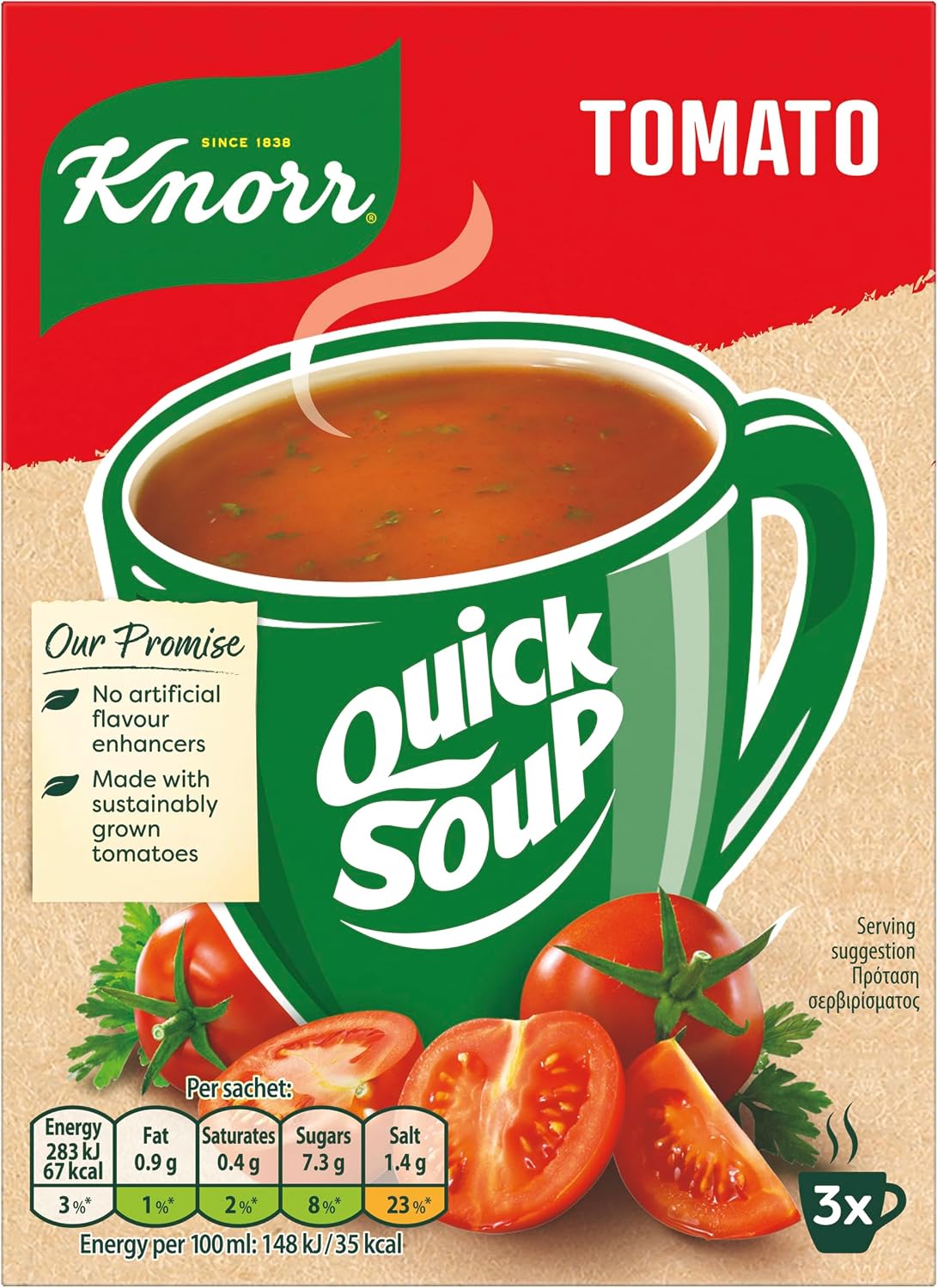 Knorr Tomato Dry Soup Mix 3 servings instant soup with sustainably ...
