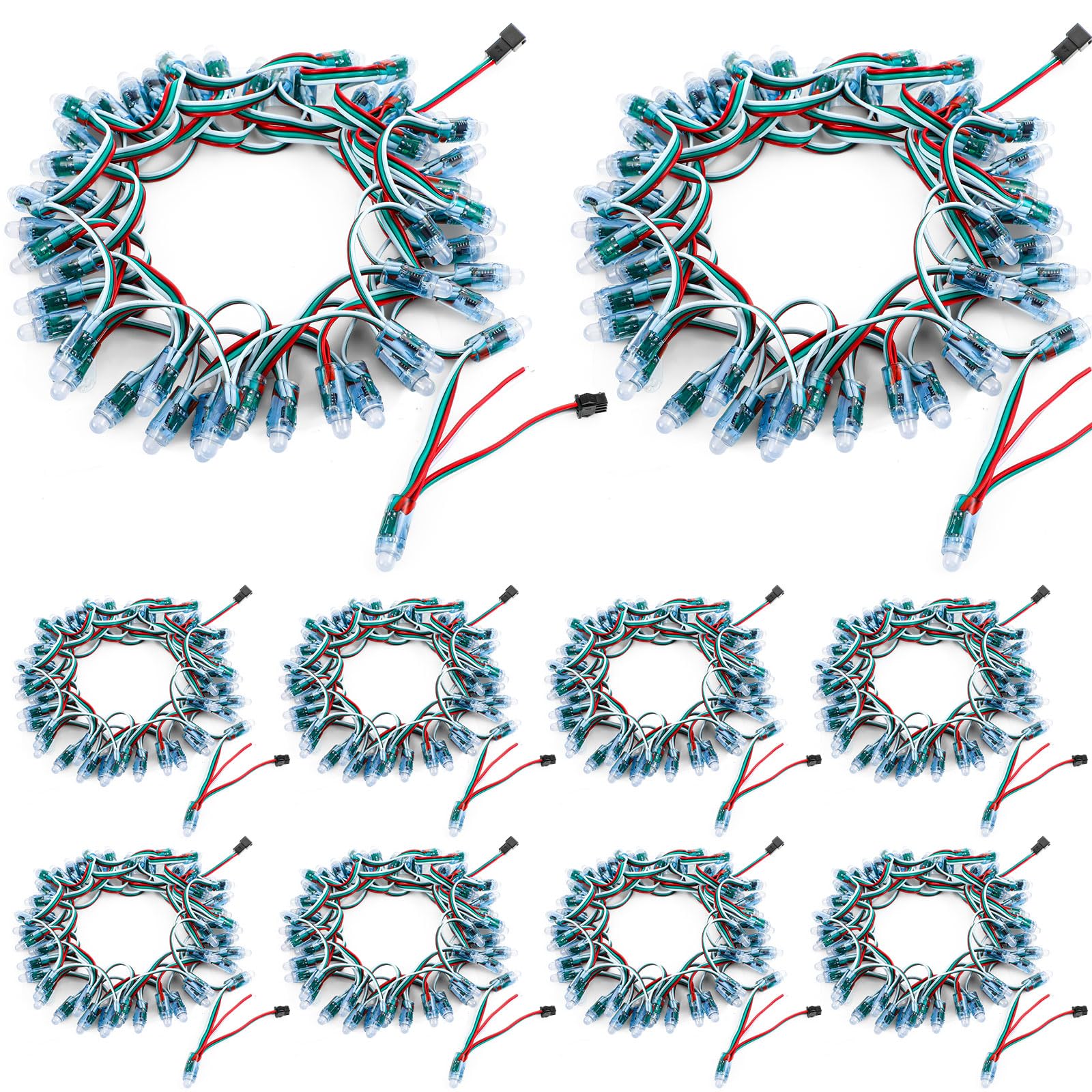 Amazon.com: Kittmip DC 5V WS2811 12mm Diffused Digital RGB LED Pixel ...