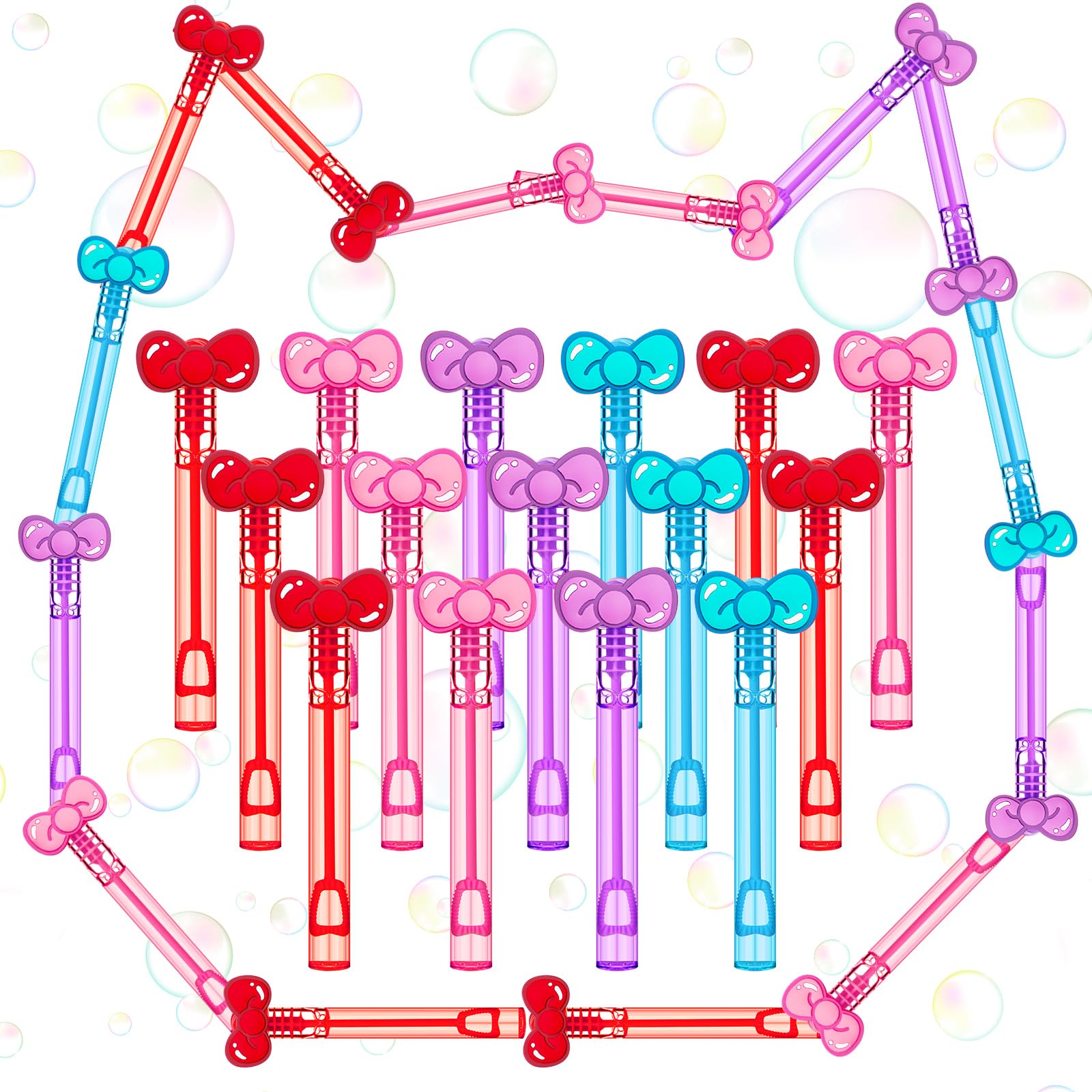 Amazon.com: 24 Pcs Bow Mini Bubble Wands Cute Kitten Party Favors ...