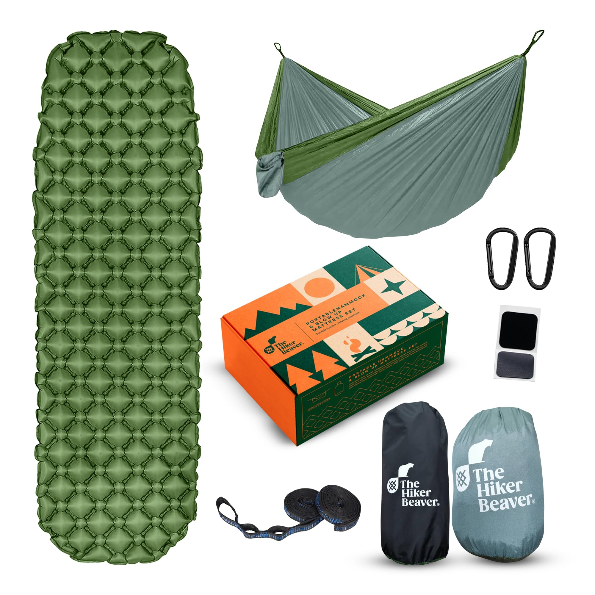 Portable Hammock & Inflatable Sleeping Pad Set - Lightweight Kit ...