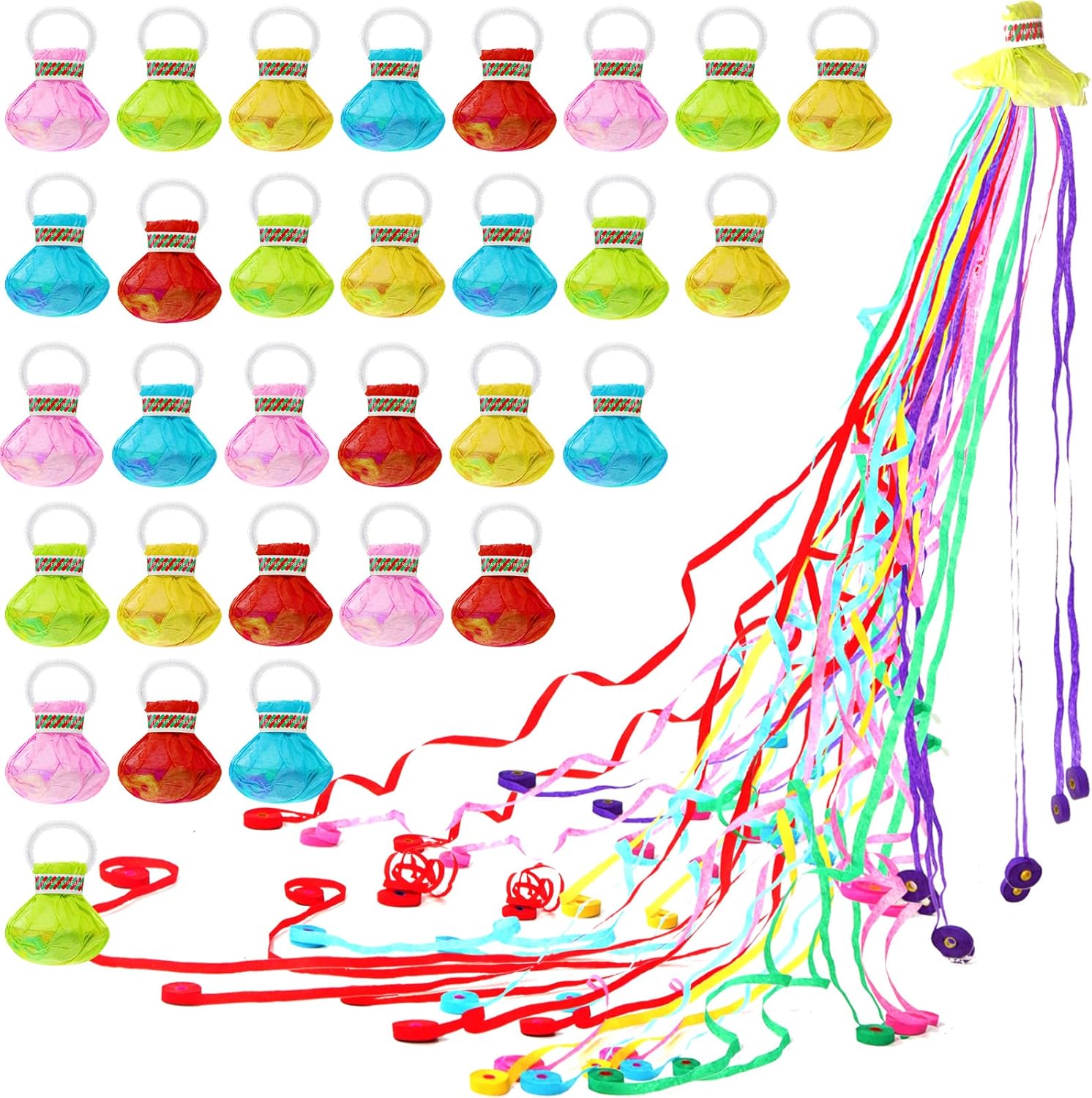 Amazon.com: Chivao 30 Pieces Streamers Hand Throw Streamers Colorful ...