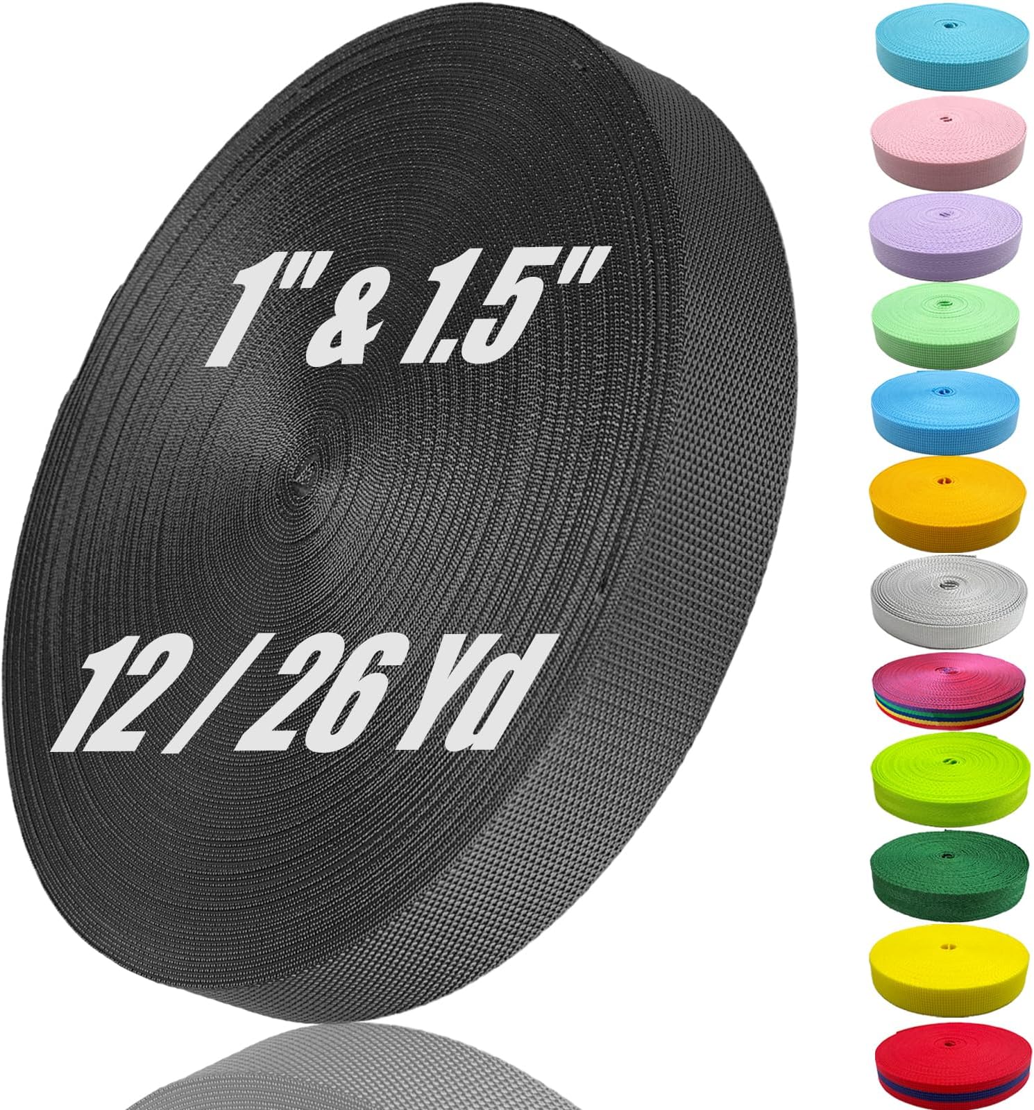 Amazon.com: CooBigo Nylon Webbing 1-1/2 Inch Heavy Duty Black Nylon ...