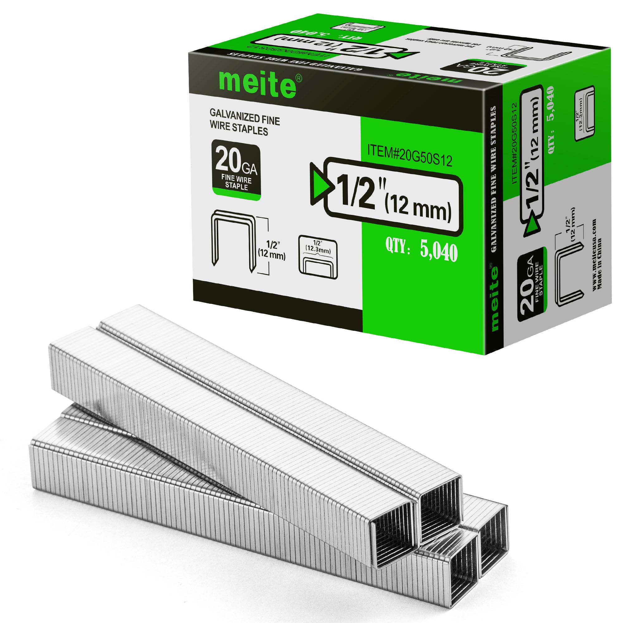 Snapklik.com : Meite 20 Gauge Galvanized Upholstery Staples, 1/2-Inch ...