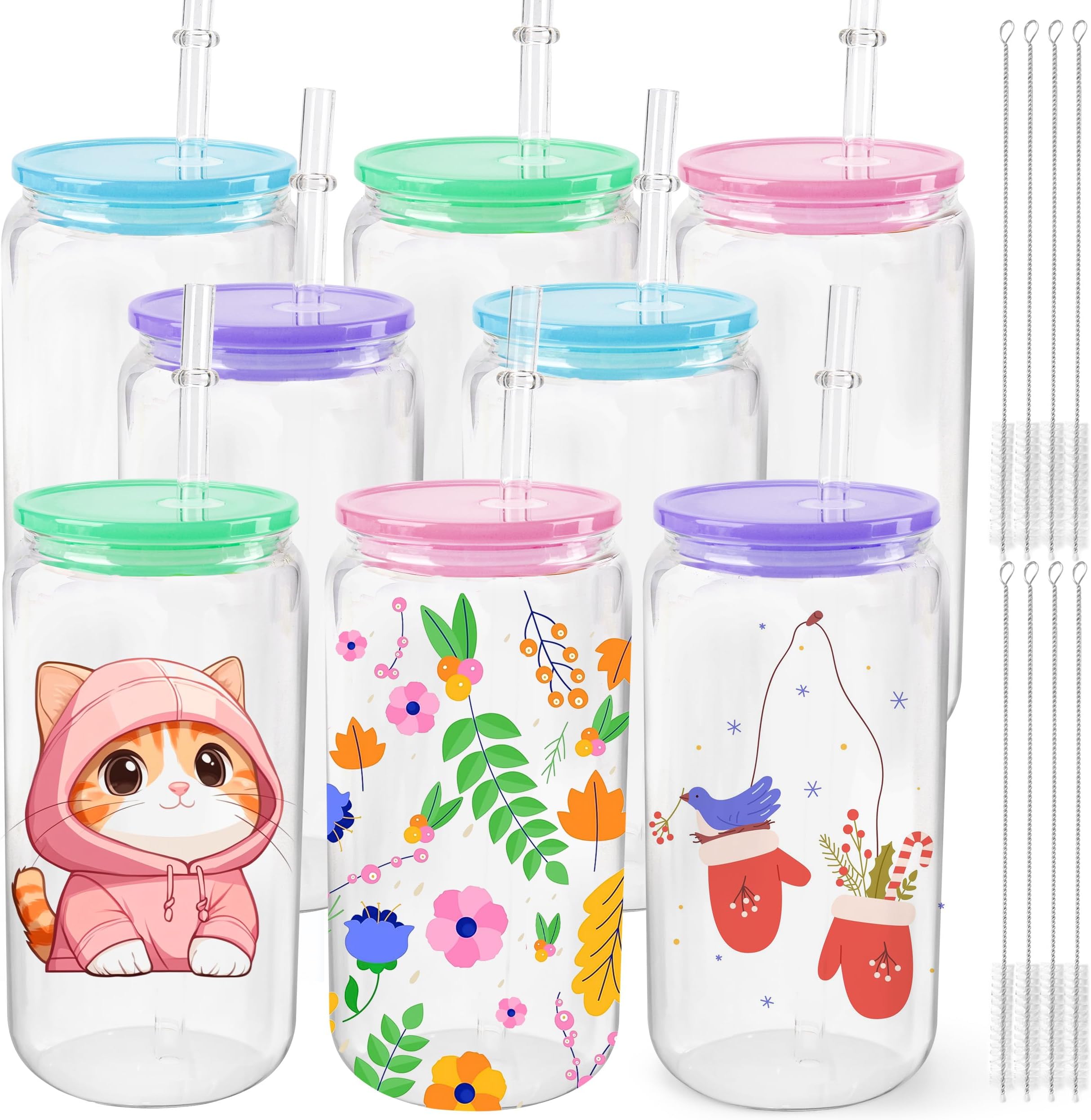Amazon.com | 20 Pack Sublimation Glass Cans Transparent Sublimation ...
