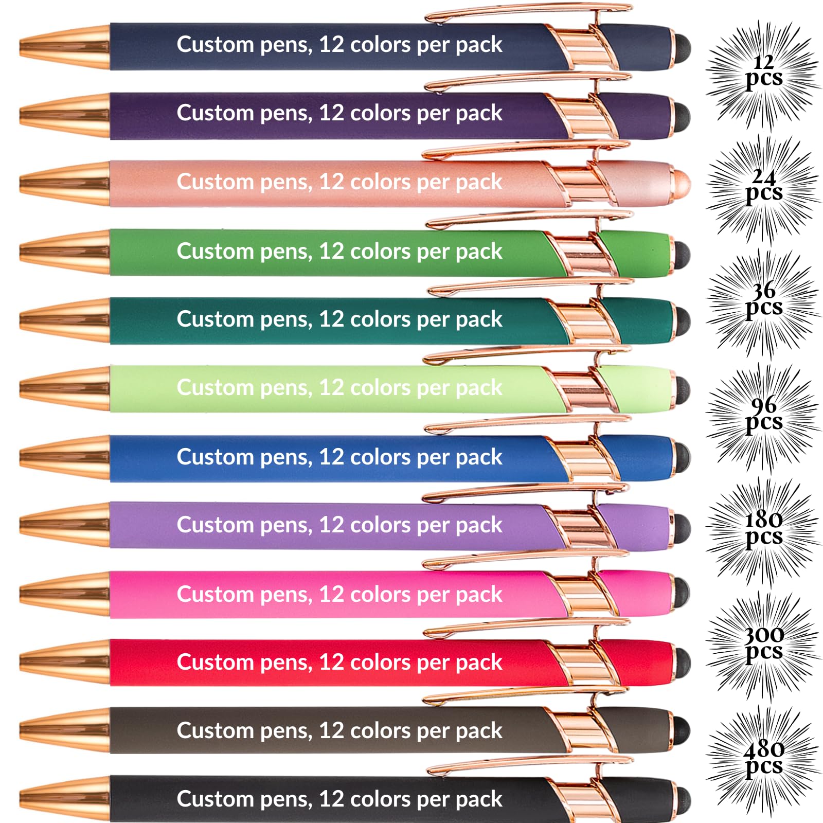 Amazon.com : SHIBASHAN Up to 480 Pcs Personalized Pens in Bulk, Custom ...