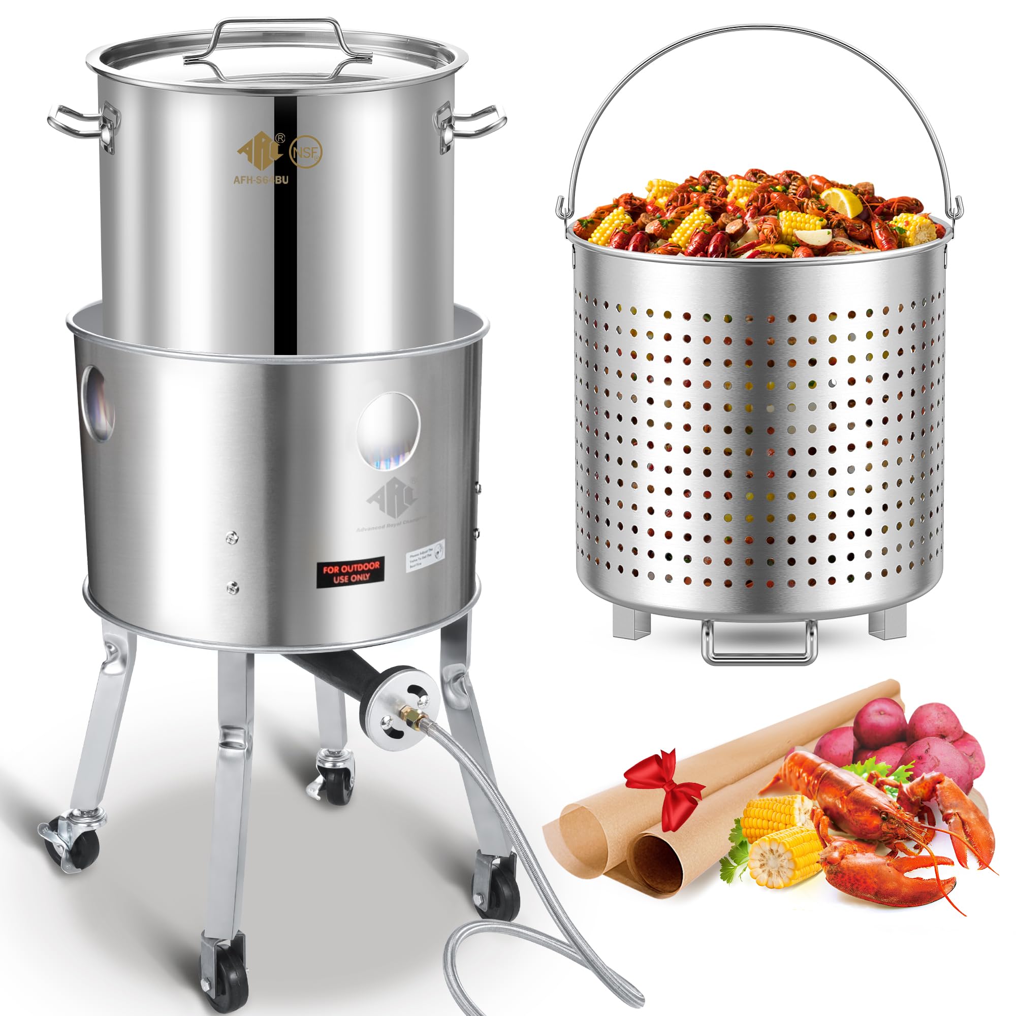 Amazon.com: ARC 64QT Seafood Boiling Kit, 200,000BTU Stainless Steel ...