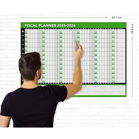 Fiscal 2023 2024 Wall Planner Calendar A1 Size (84cm x 59cm) full Year ...