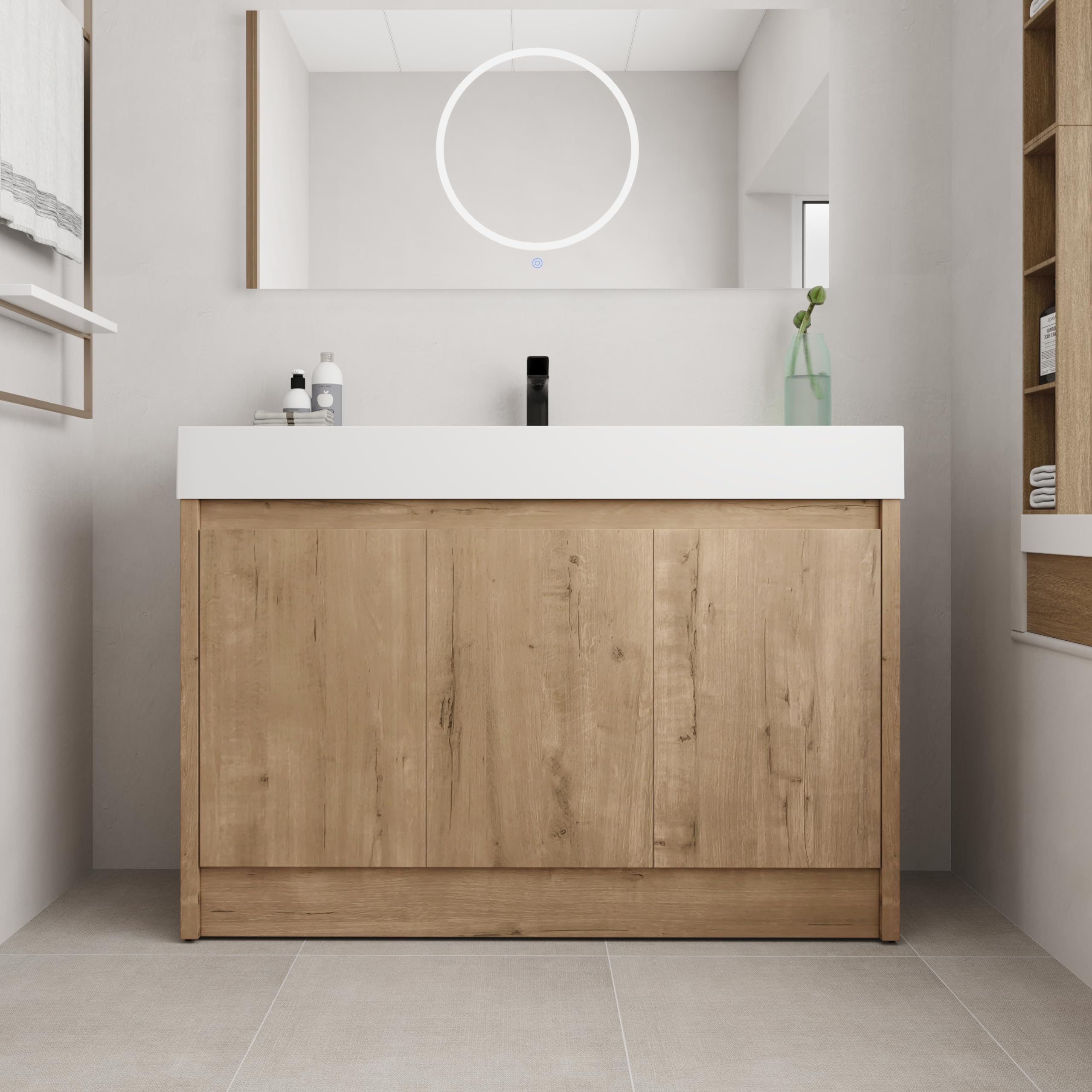 Modern Bathroom Vanities Contemporary ORSA 48” WALNUT WALL MOUNT