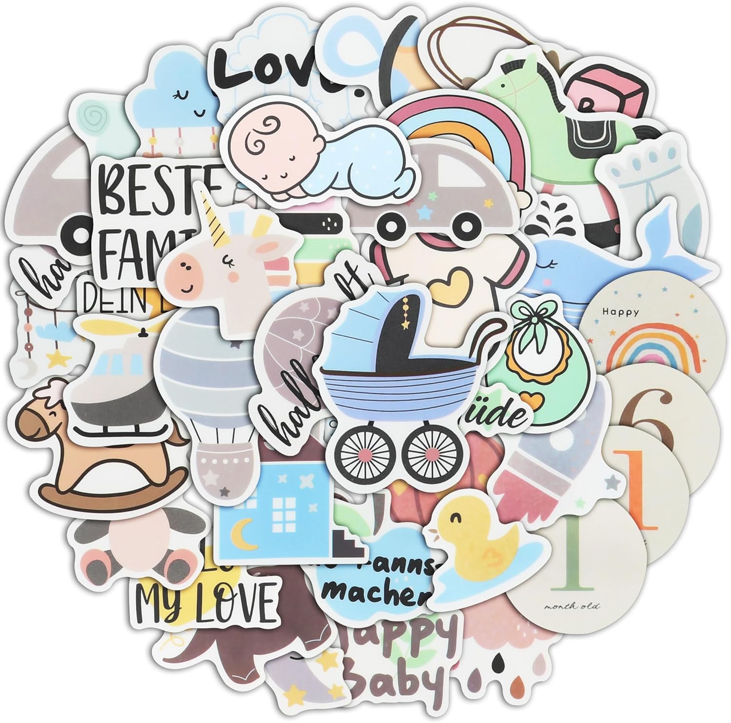 Amazon.com: 212Pcs Welcome Baby Girl Boy Stickers, Newborn Stickers ...