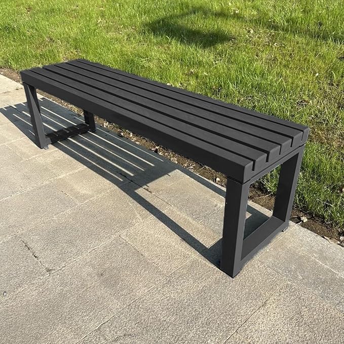 Amazon.com: Weatherproof Metal Dining Bench, Outdoor Bench Backless ...