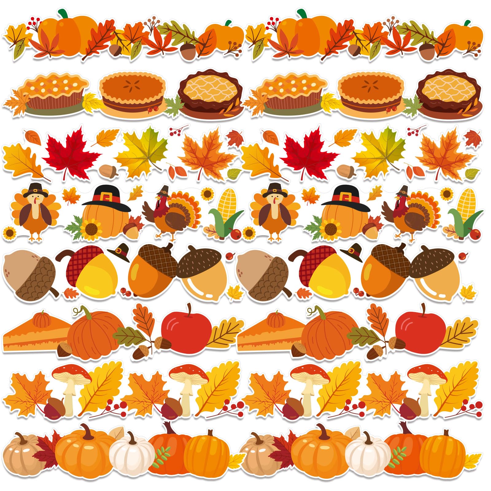 Amazon.com: Whaline 82Ft Fall Bulletin Board Borders Pumpkin Maple Leaf ...
