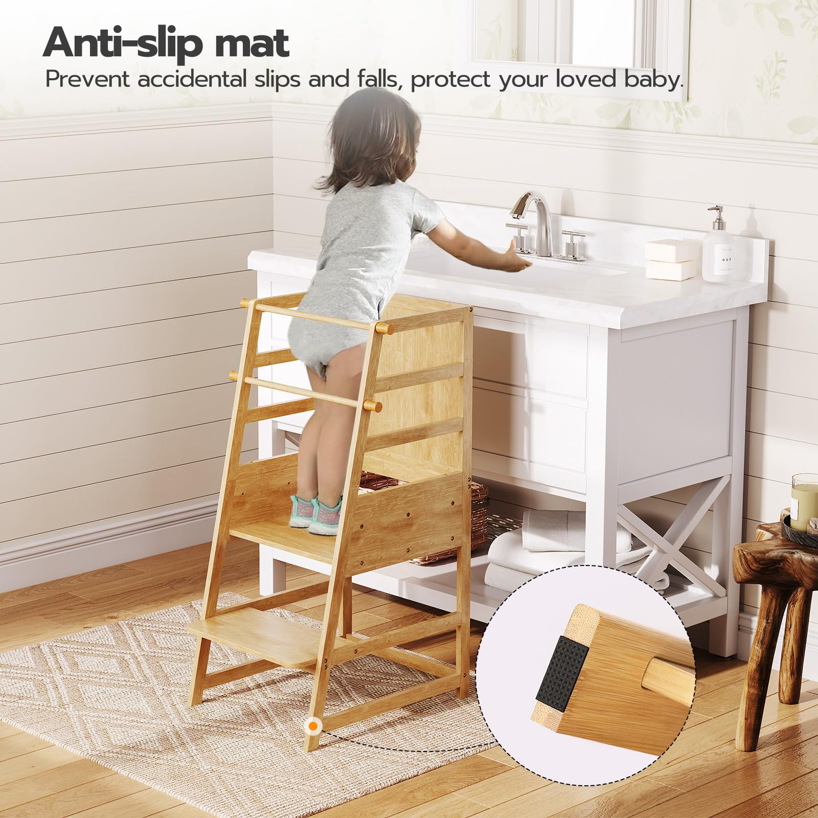 Snapklik.com : HOOBRO Toddler Standing Tower, Adjustable Height Toddler ...