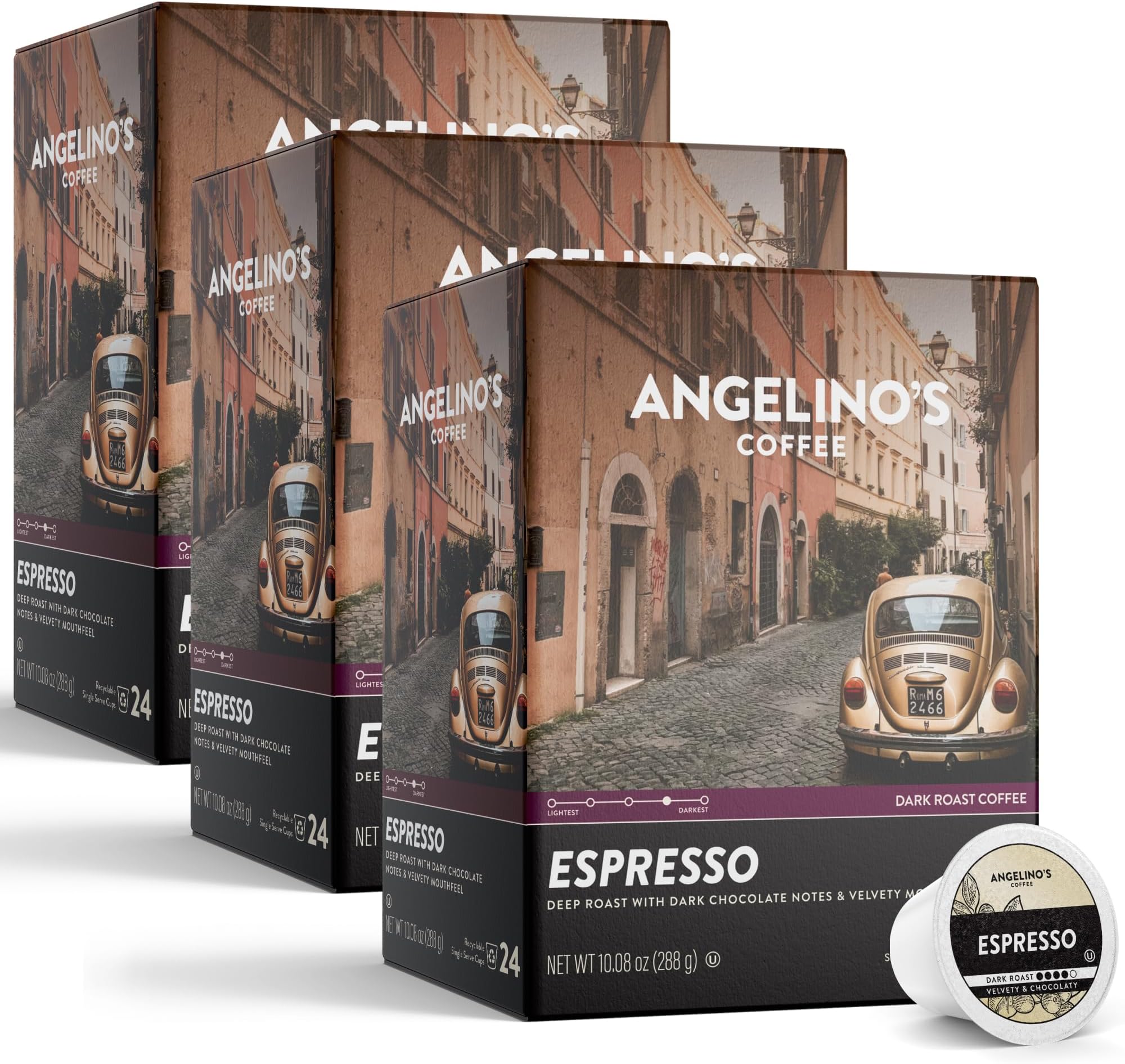 Amazon.com: Angelino's Coffee Espresso Pods Keurig Compatible - Dark ...