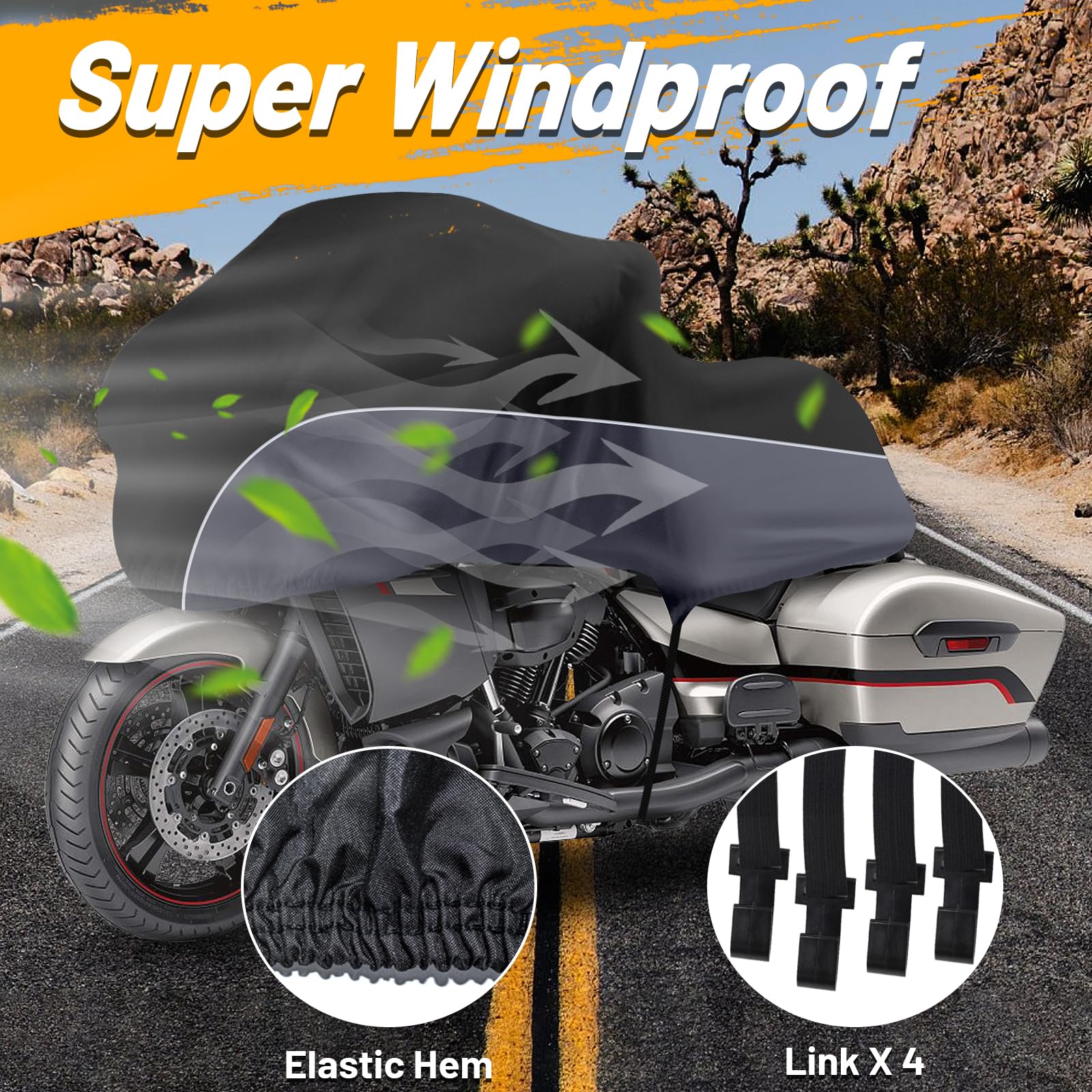 Snapklik.com : Touring Motorcycle Half Cover, Internal Cotton Outdoor ...