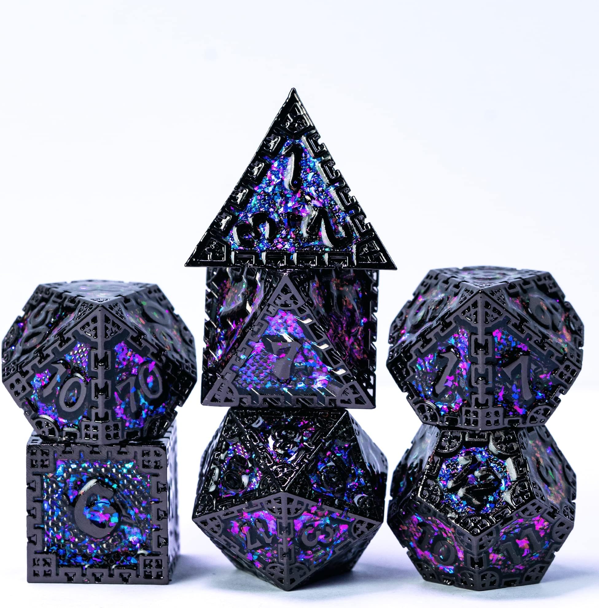 DND Dice Rechargeable with Charging Box, 7 PCS LED Light Up Dice ...