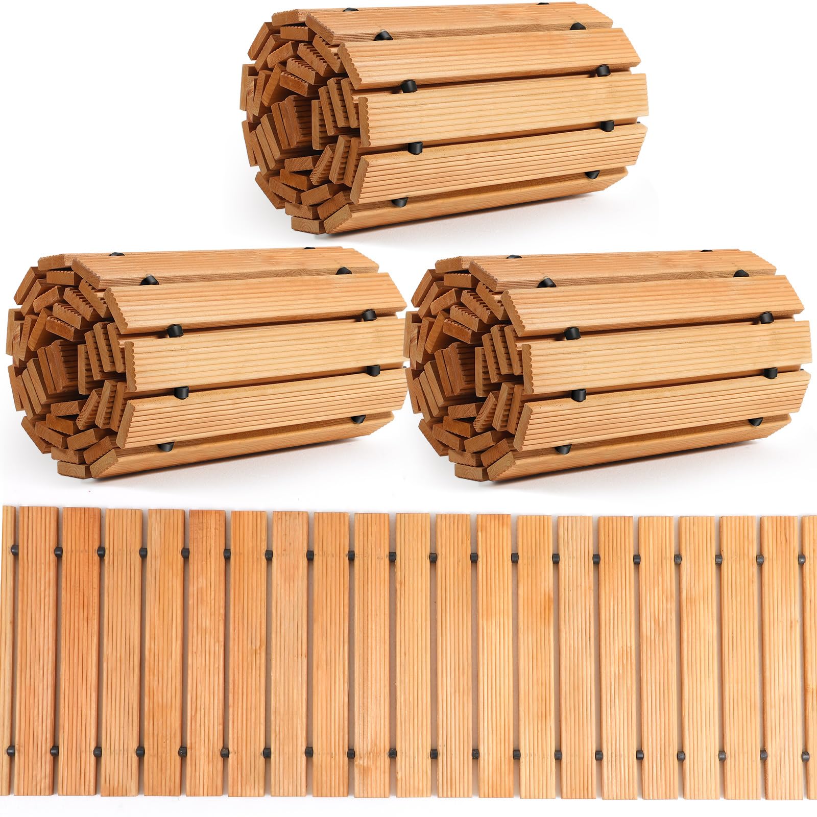 Tatuo 8 FT Wooden Garden Pathway Roll Out Straight Walkway Outdoor Path ...