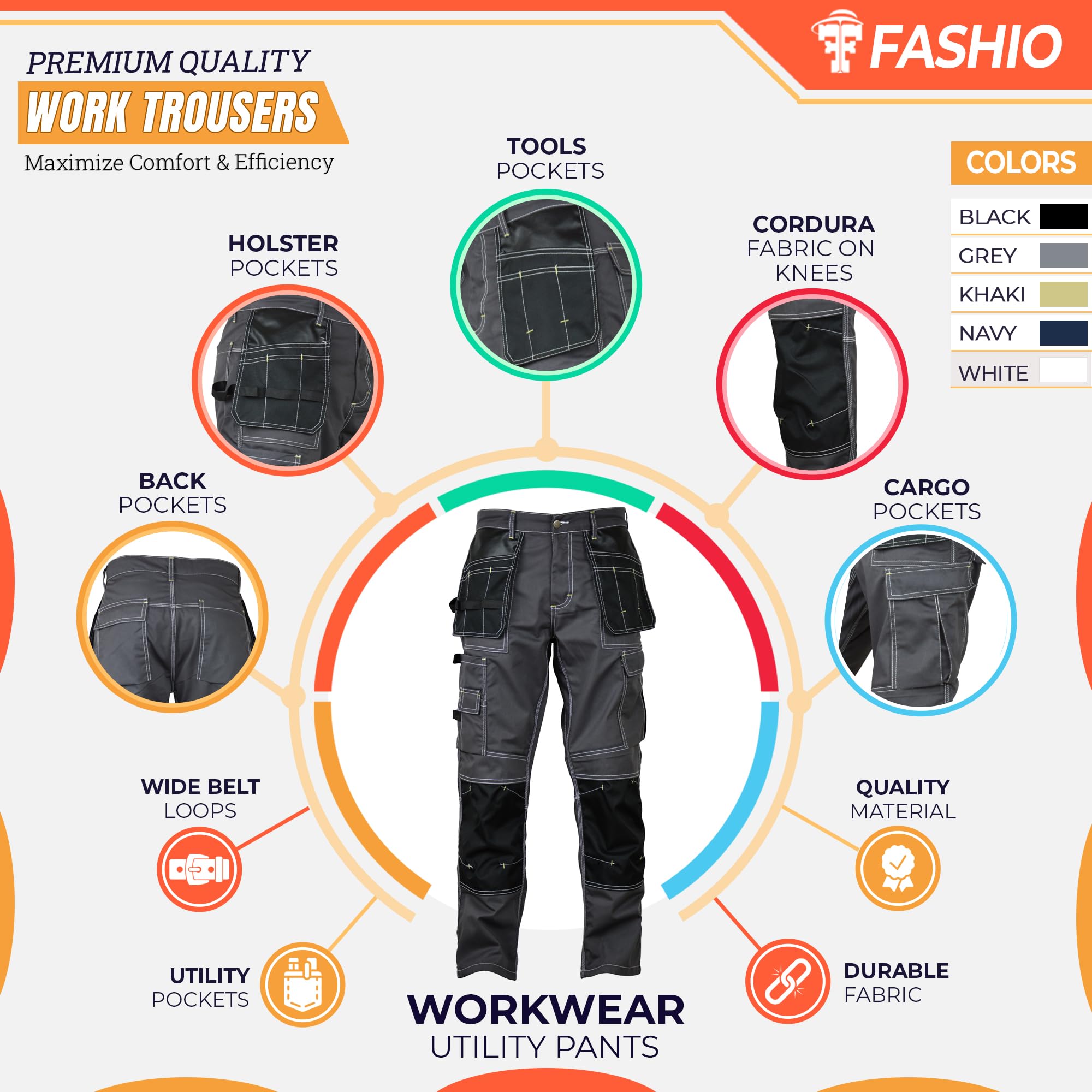 Snapklik.com : Mens Construction Pants